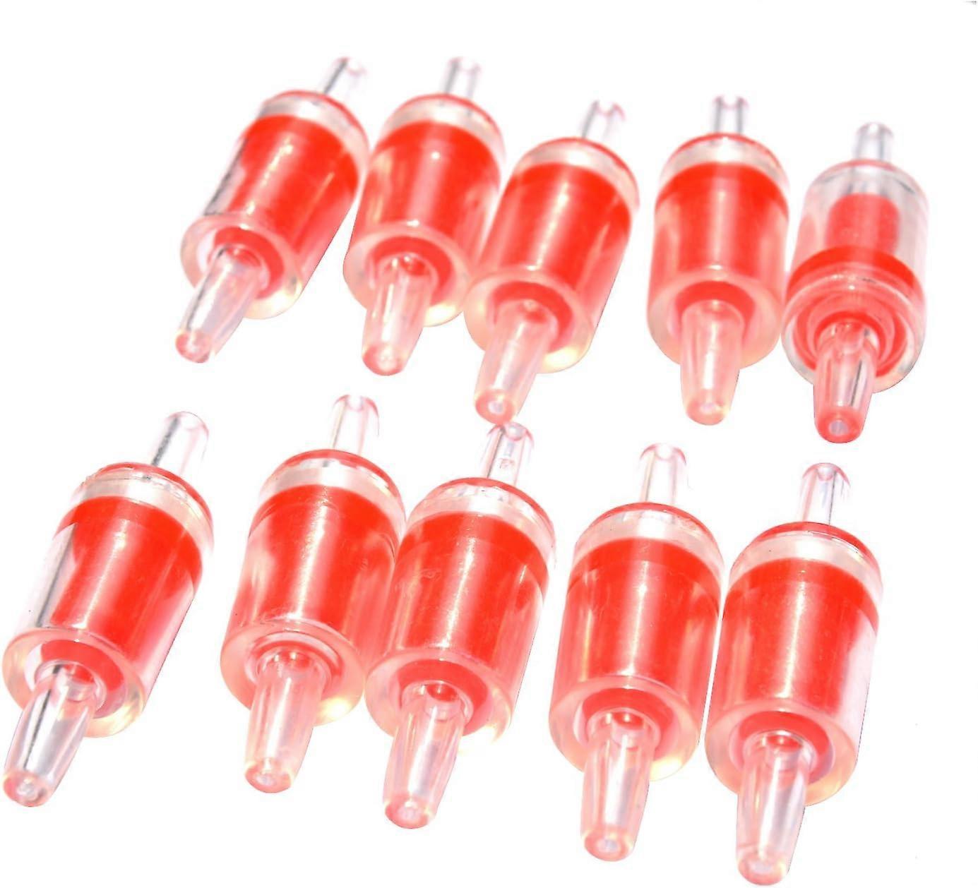 10 PCS Aquarium Air Pump Check Valves Red Clear Plastic One Way Non ...