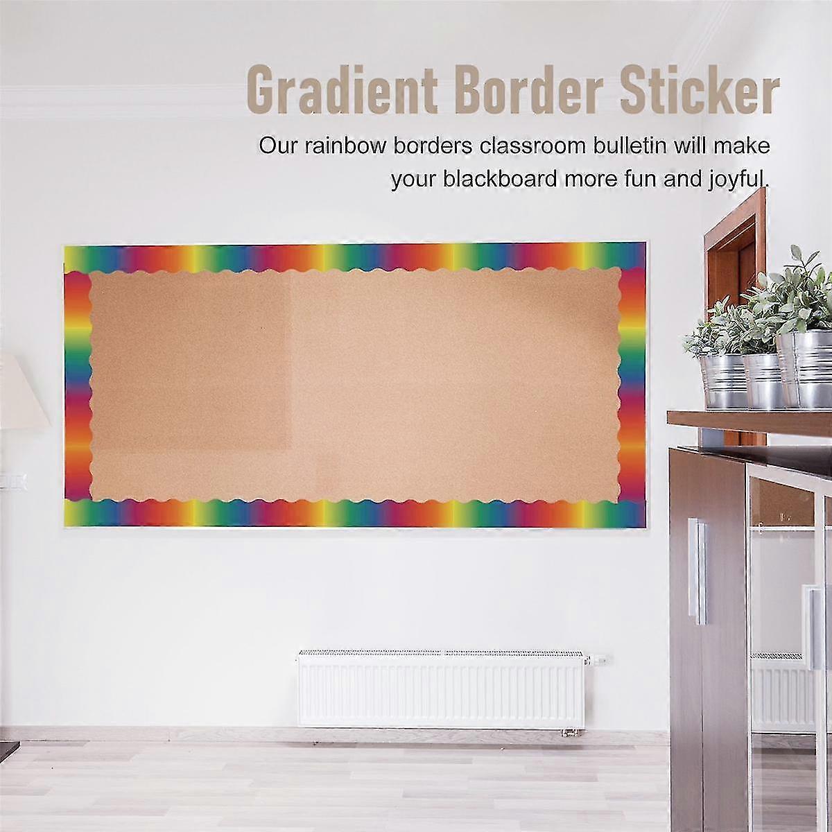 For Rainbow Bulletin Board Stickers Colorful Straight Bulletin Border ...
