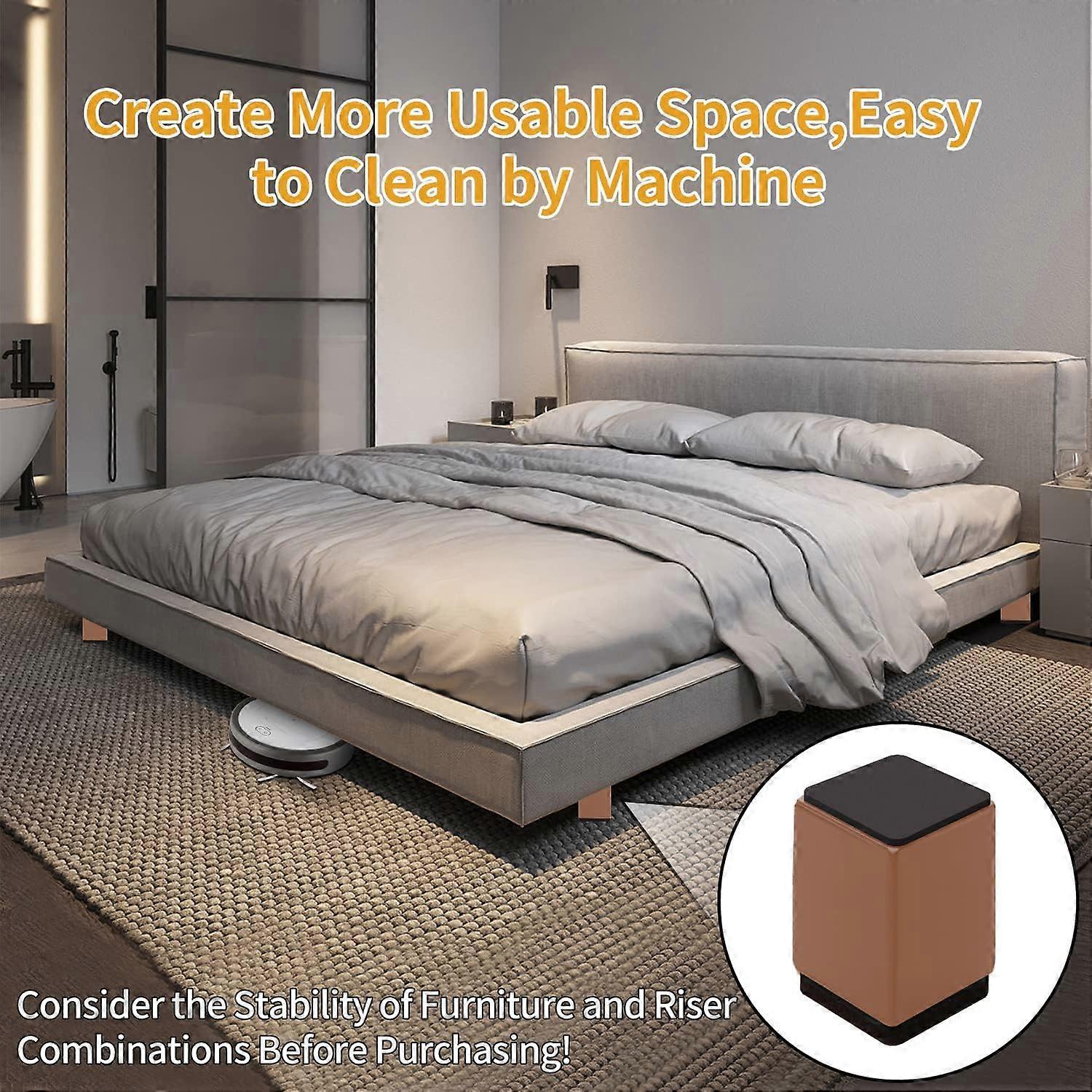 LINJOU 100mm Steel Furniture Risers, Heavy Duty Bed and Table Leg ...