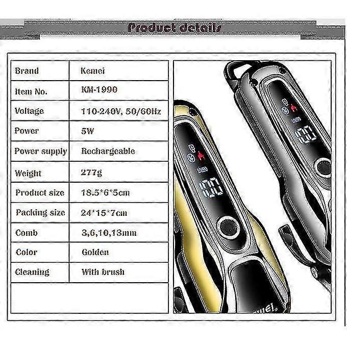 100-240v Rechargeable Hair Trimmer Professional Hair Clipper Hair ...