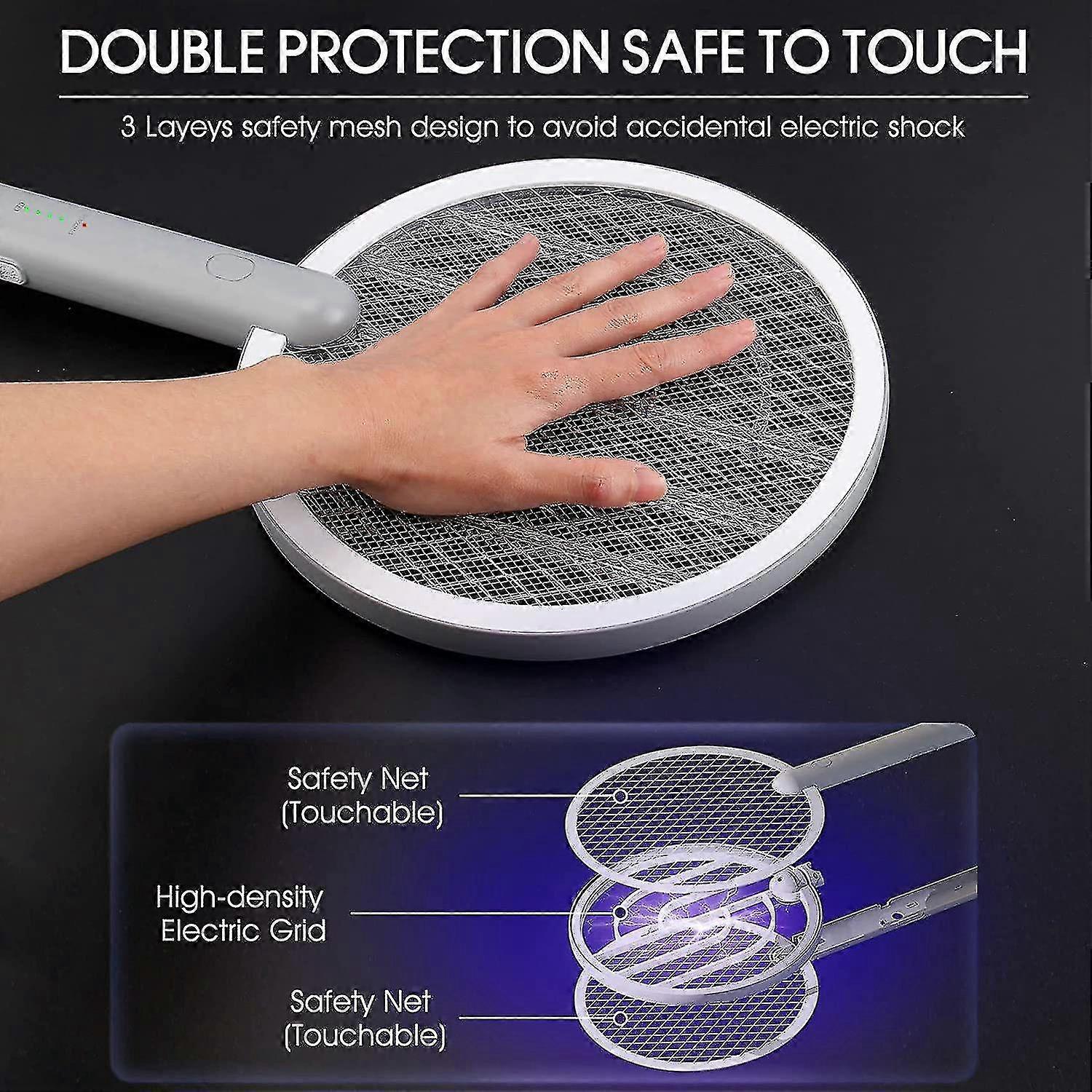 Electric Fly Swatter Racket, 2 In 1 Smart Bug Zapper | Fruugo UK