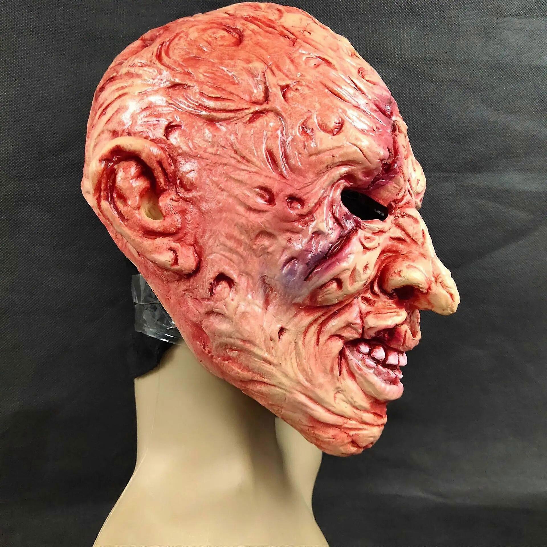 Halloween Freddy Krueger Horror Mask Realistic Adult Party Costume ...