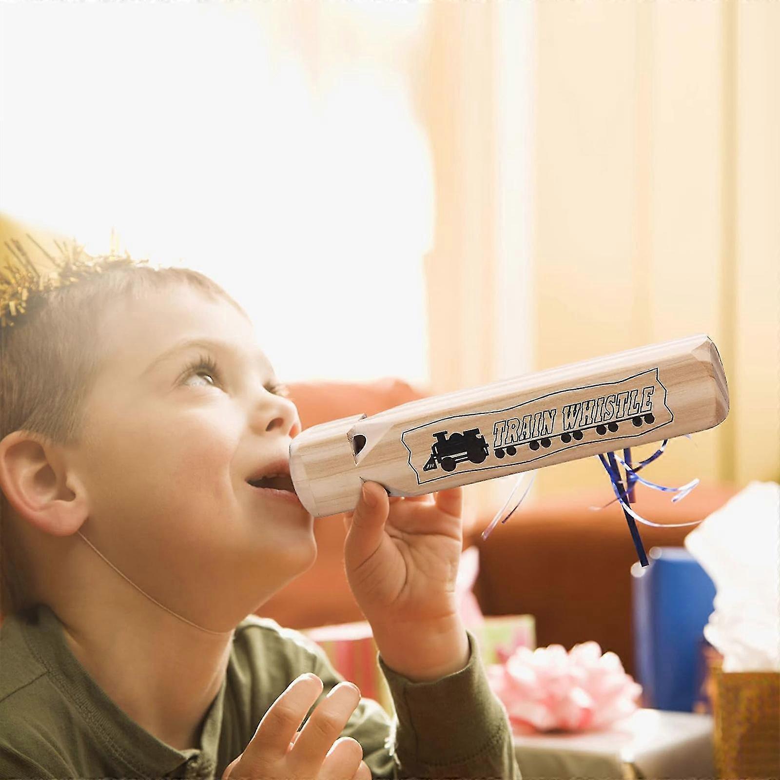 Wooden Train Whistle For Kids, Train Whistle 4-Tone Natural Wood ...