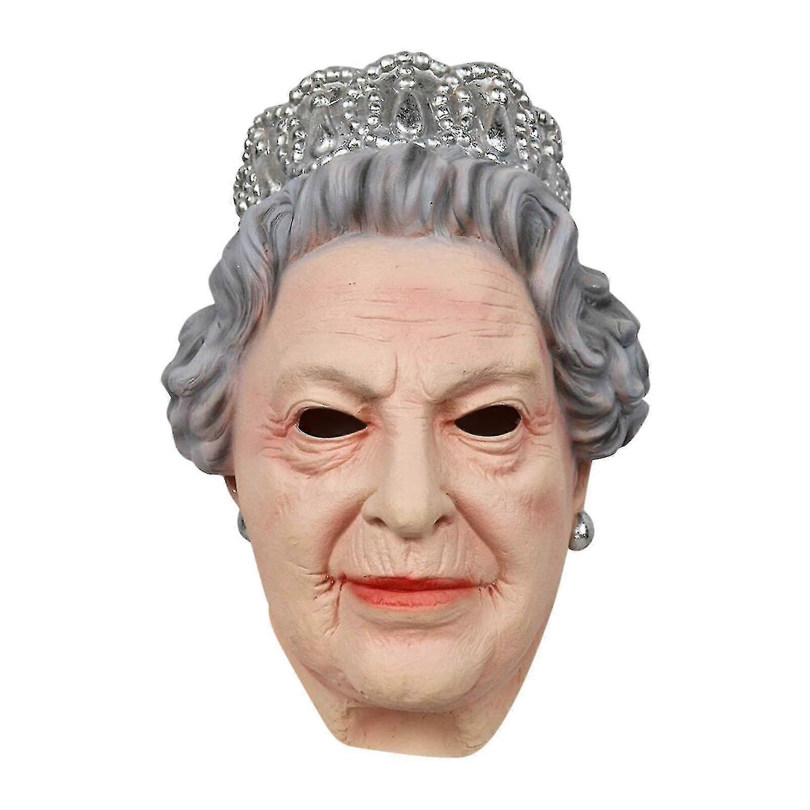 Realistic Queen Elizabeth Mask Latex Human Wrinkle Face Mask Cosplay ...