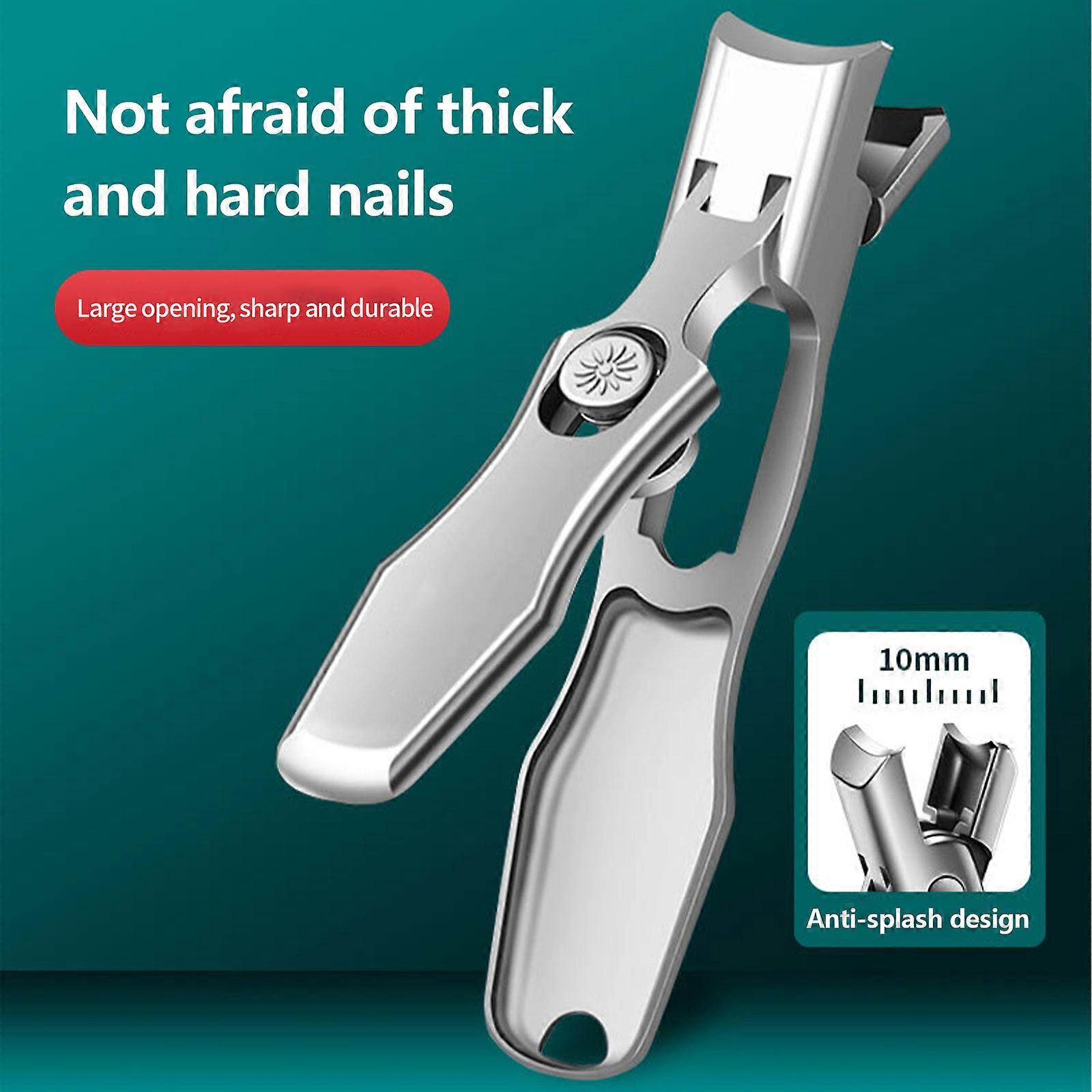 Stainless Steel Ultra Sharp Nail Clippers Wide Jaw Opening Anti-Splash ...