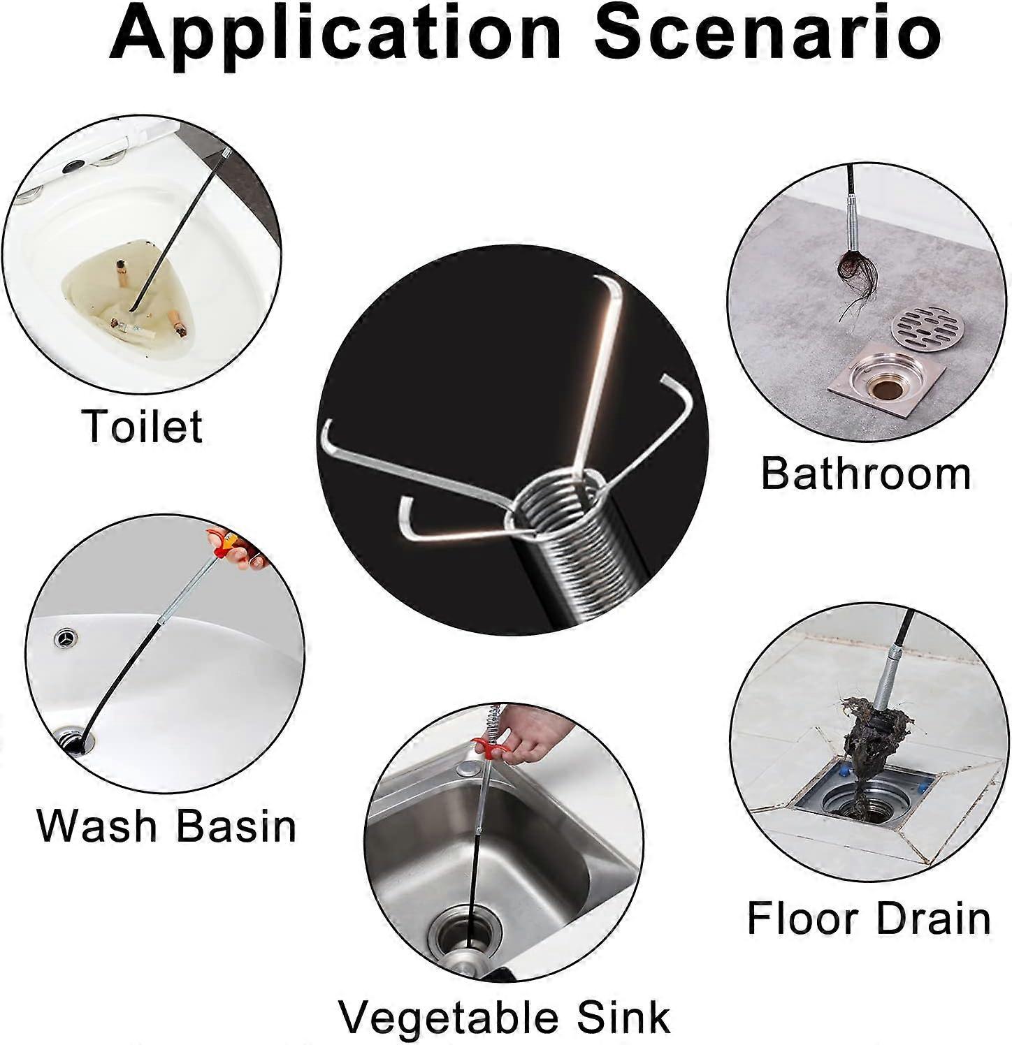 Flexible Grab Tool Sink Cleaner, Toilet Shower Outdoor Drain Cleaner ...