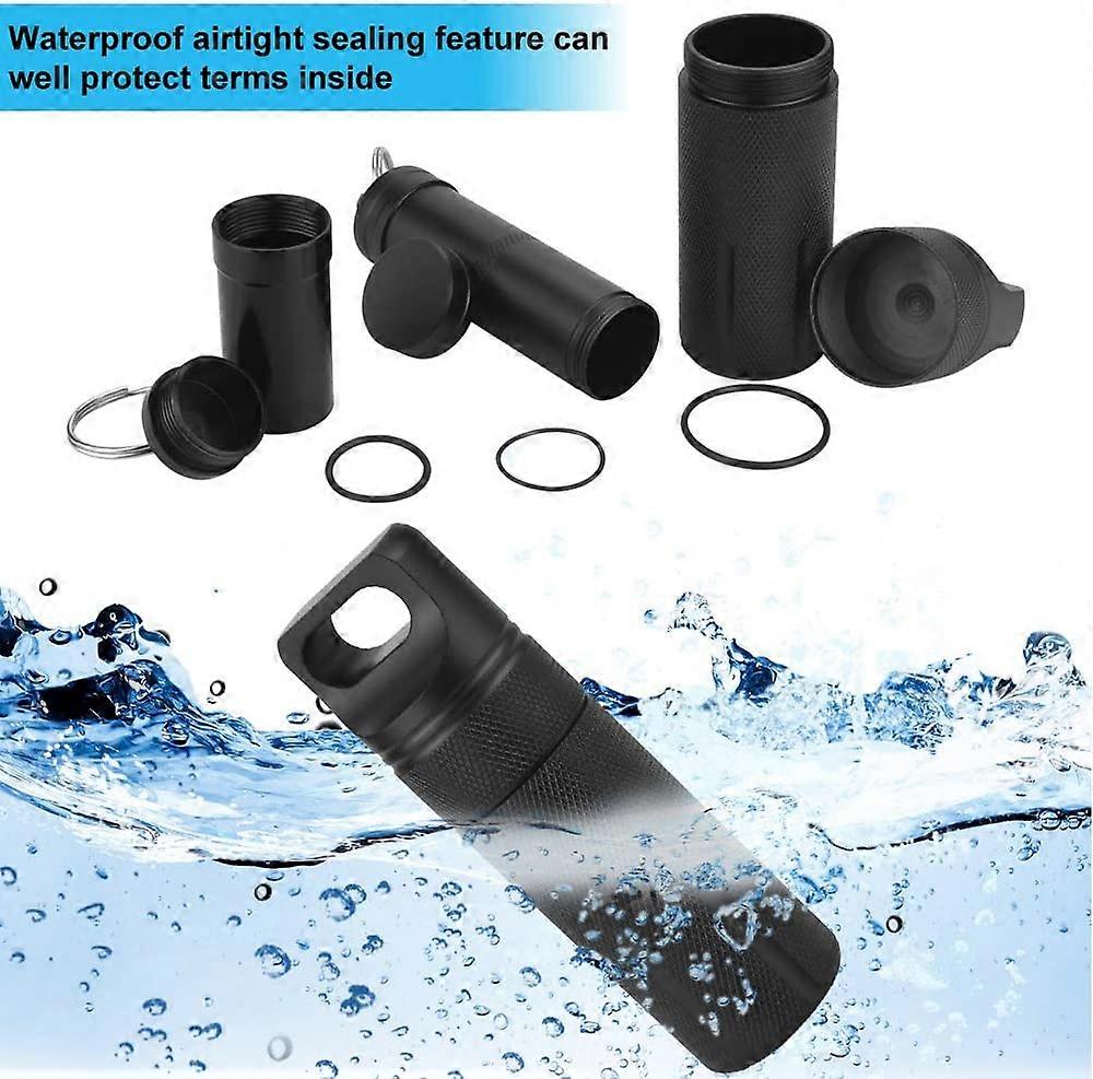 3 PCS Pill Case Keychain Travel Pill Box Keyring Waterproof Match Case ...