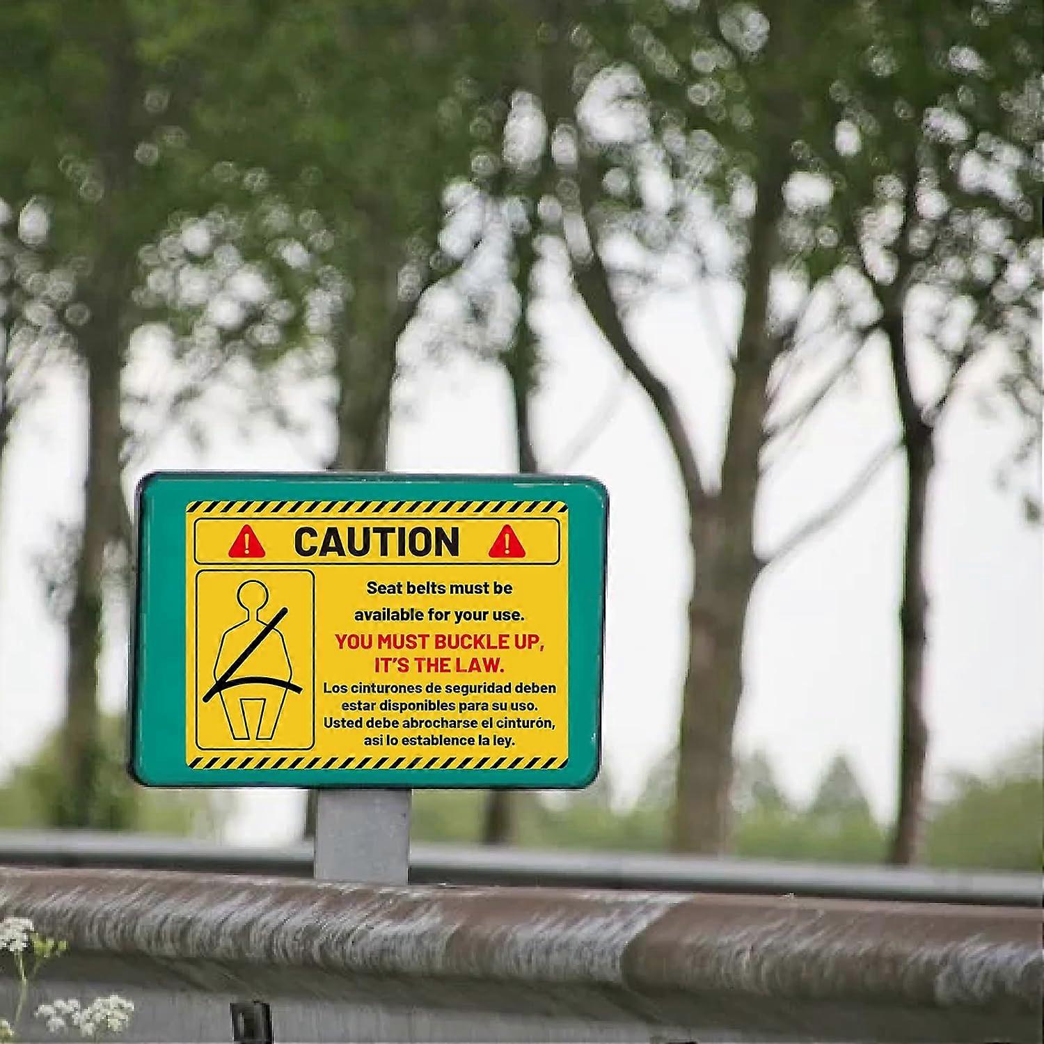 5Pcs Warning Sign Stickers You Must Buckle UP It's The Law Caution ...
