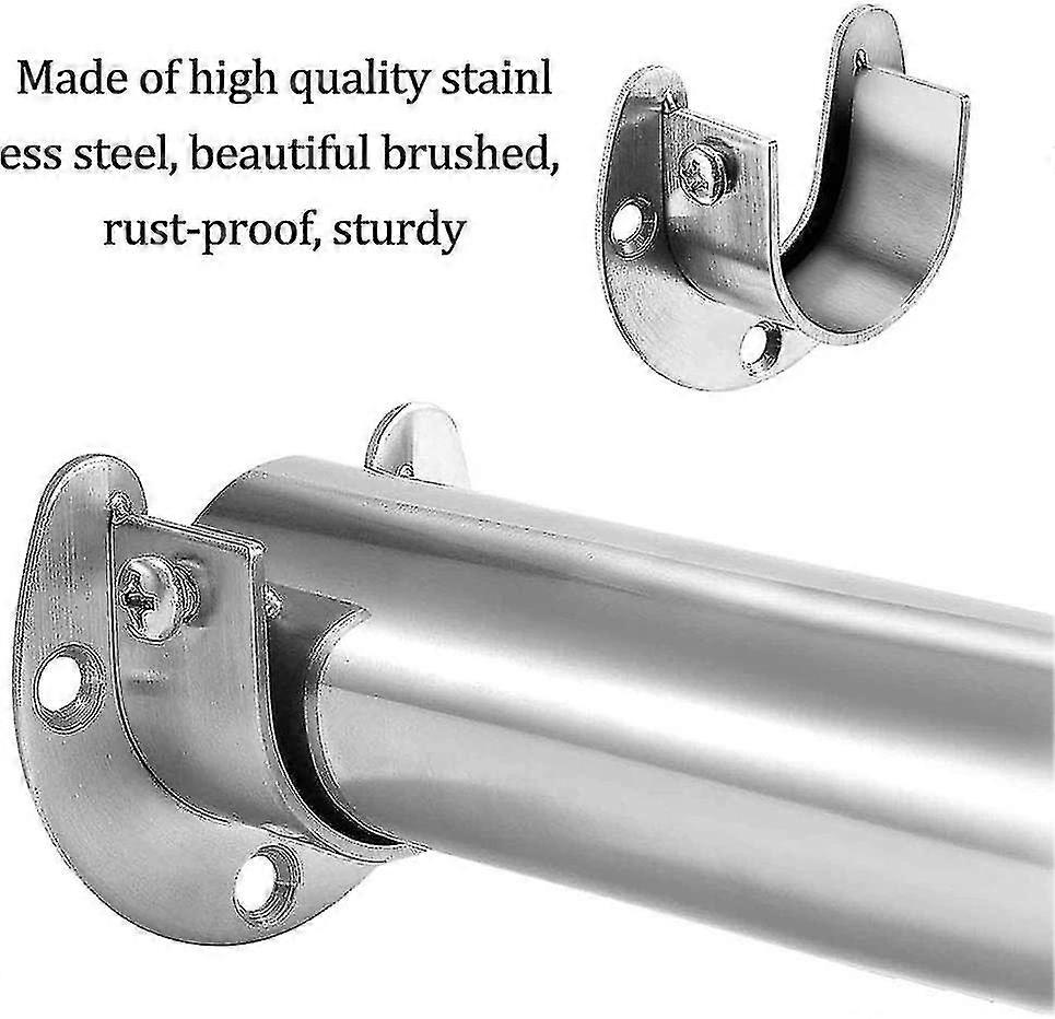4 Pack Stainless Steel Closet Pole Sockets Rod Socket Flange Set Rob ...