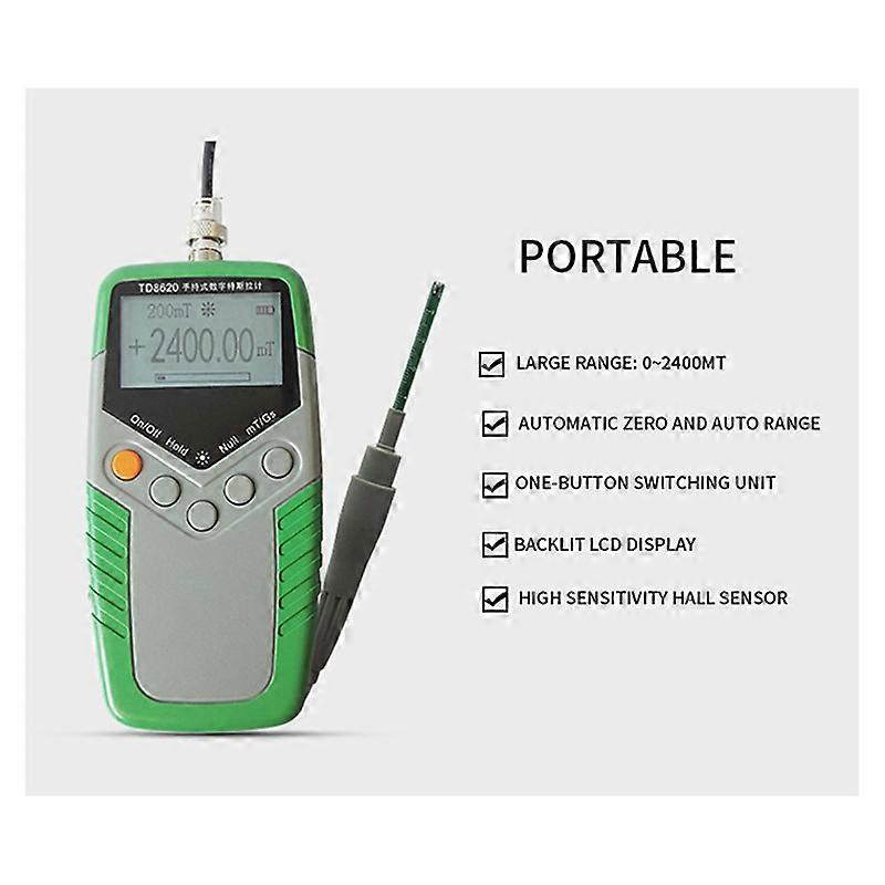 Permanent Magnet Gauss Meter Handheld Digital Meter Magnetic Flux Meter ...