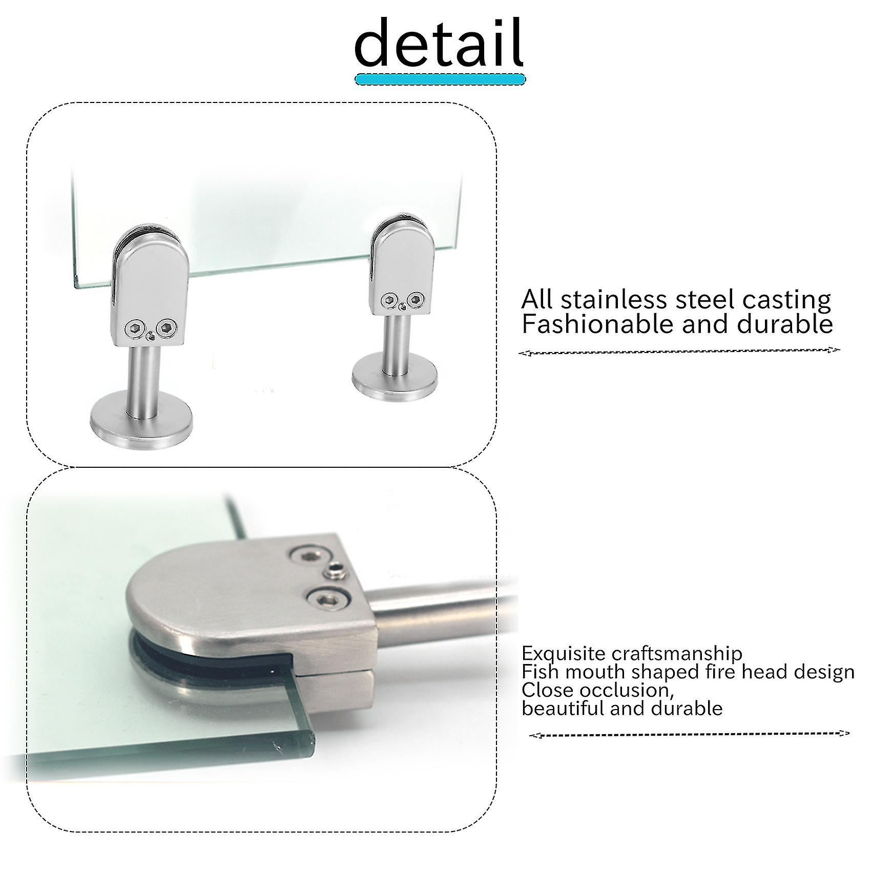 4 Pcs Glass Clamps 304 Glass Bracket Adjustable Glass Clip 8mm Glass ...