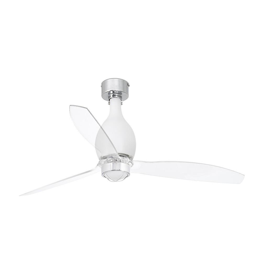 Faro MINI ETERFAN LED Matt White, Transparent Ceiling Fan with DC Motor ...