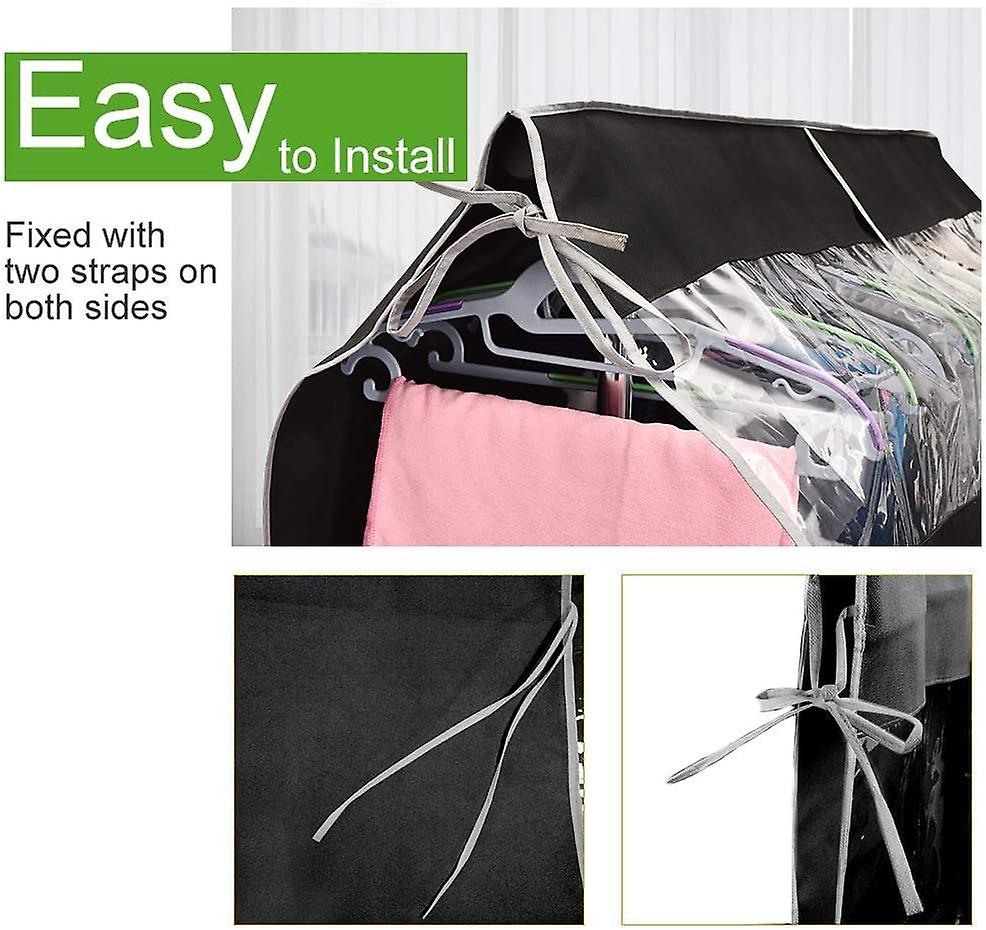 Black clothing cover 90 x 110cm transparent window dust-proof clothing ...