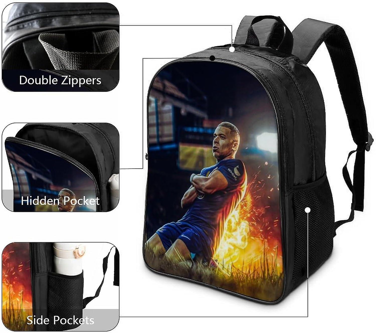 LOPUCK Mbappe Kids Backpack Fashion Fun Backpack Book Bag For Boys And ...