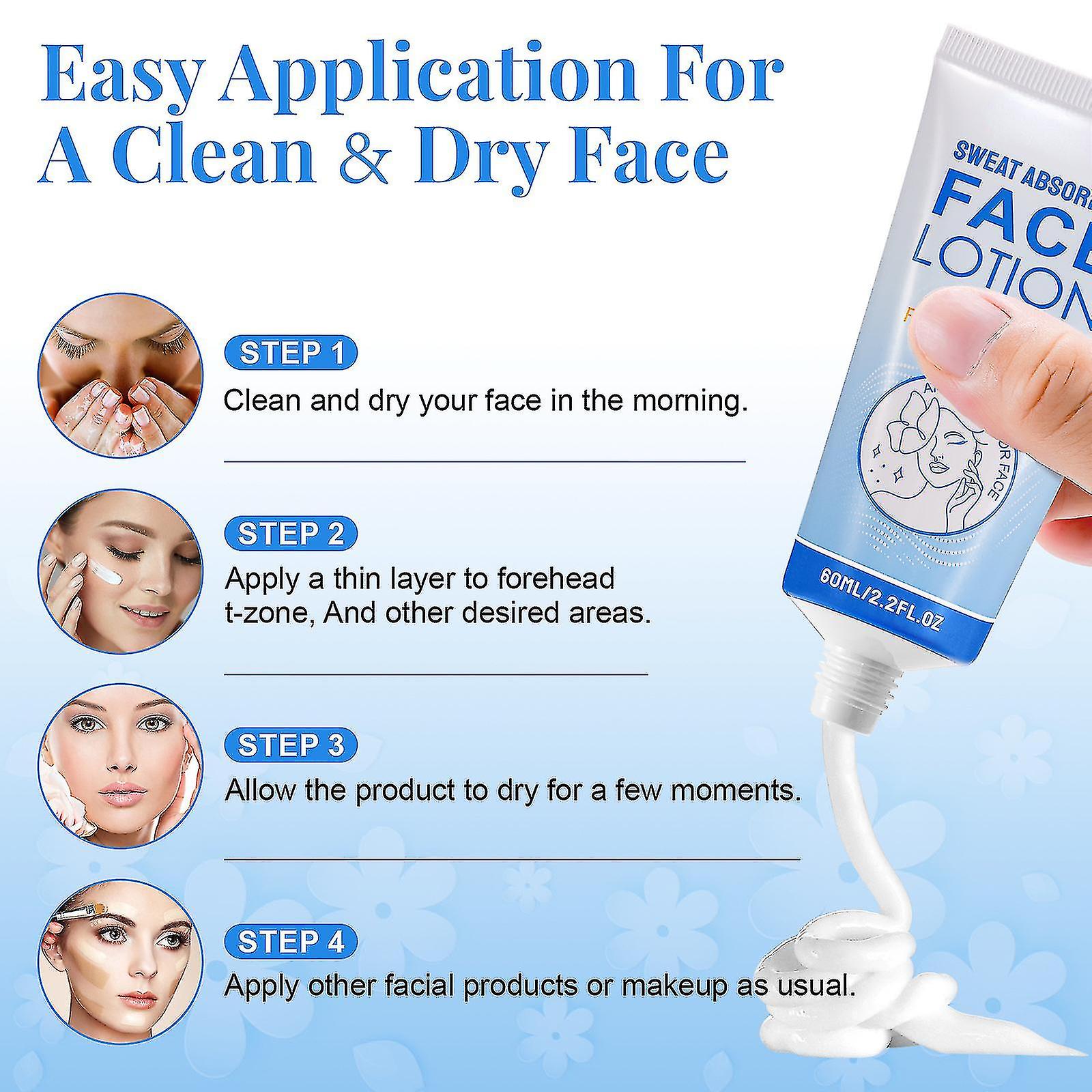 Sweat Absorbing Face Lot, Antiperspt For Face, B Sweat And Oily Skin ...