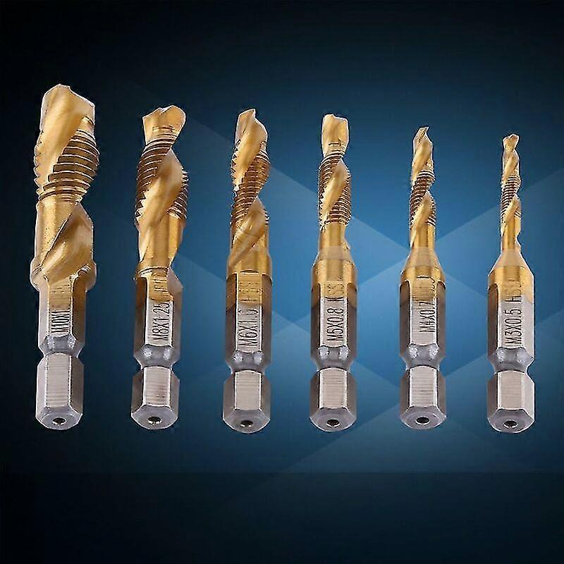 Combination taps, drills, taps, drills and taps, 6 pcs tapping tool set ...