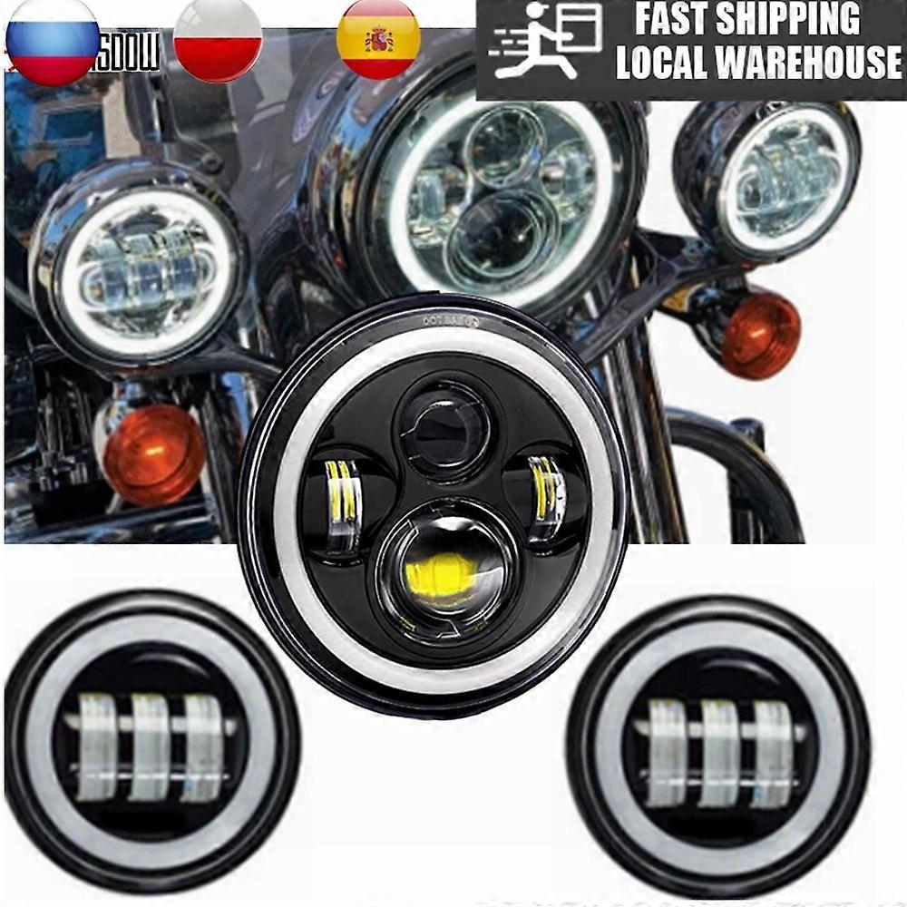7 inch LED Headlight with 4.5 Inch Fog Lamps for Harley Touring Ultra ...