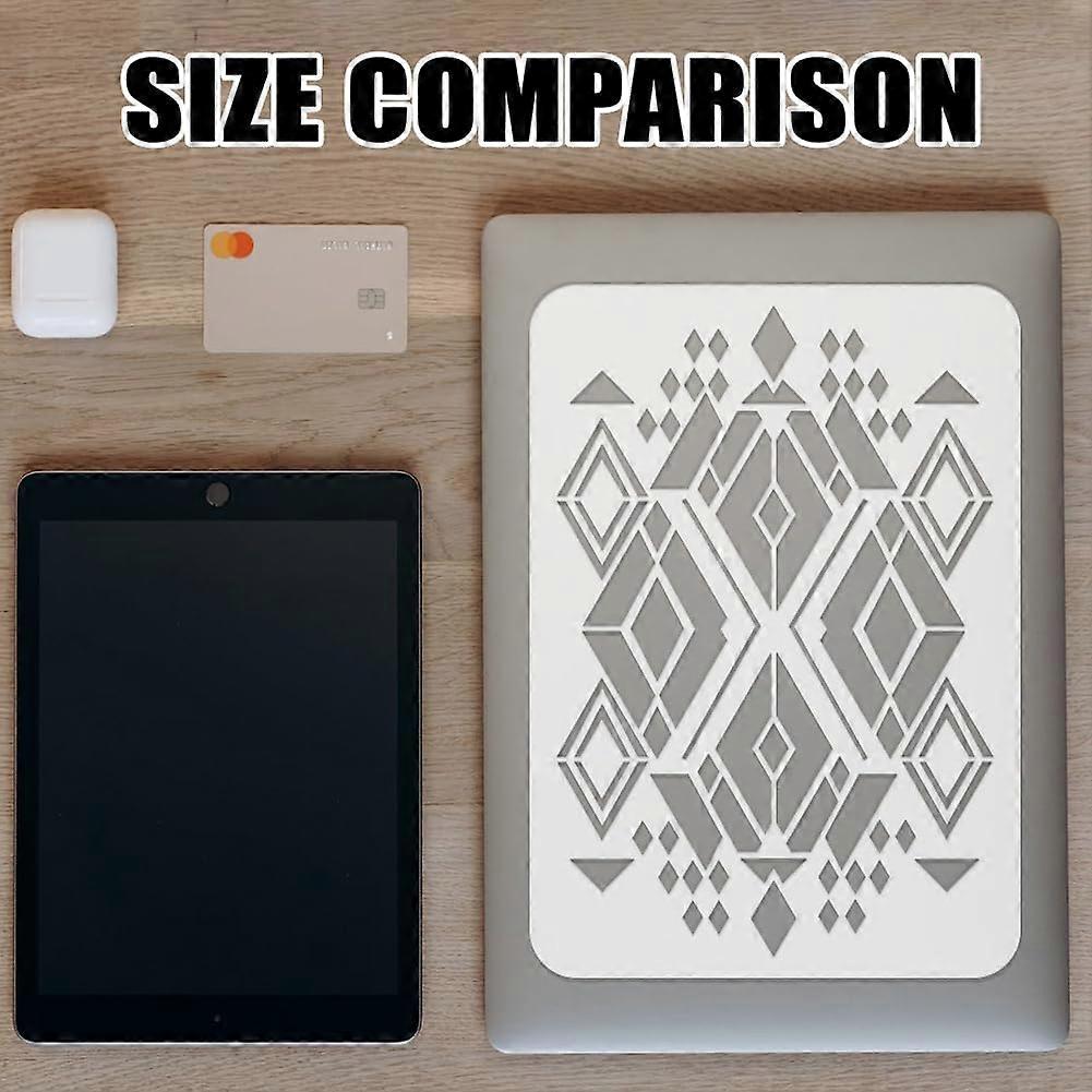 Aztec Pattern Painting Stencil 8.3x11.7inch Tribe Stencil Triangle ...