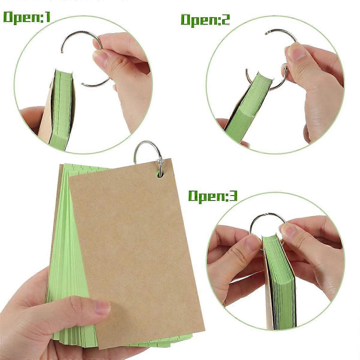 Flash Cards,600 PCS Multicolor Index Cards Revision Cards with 6 Binder ...