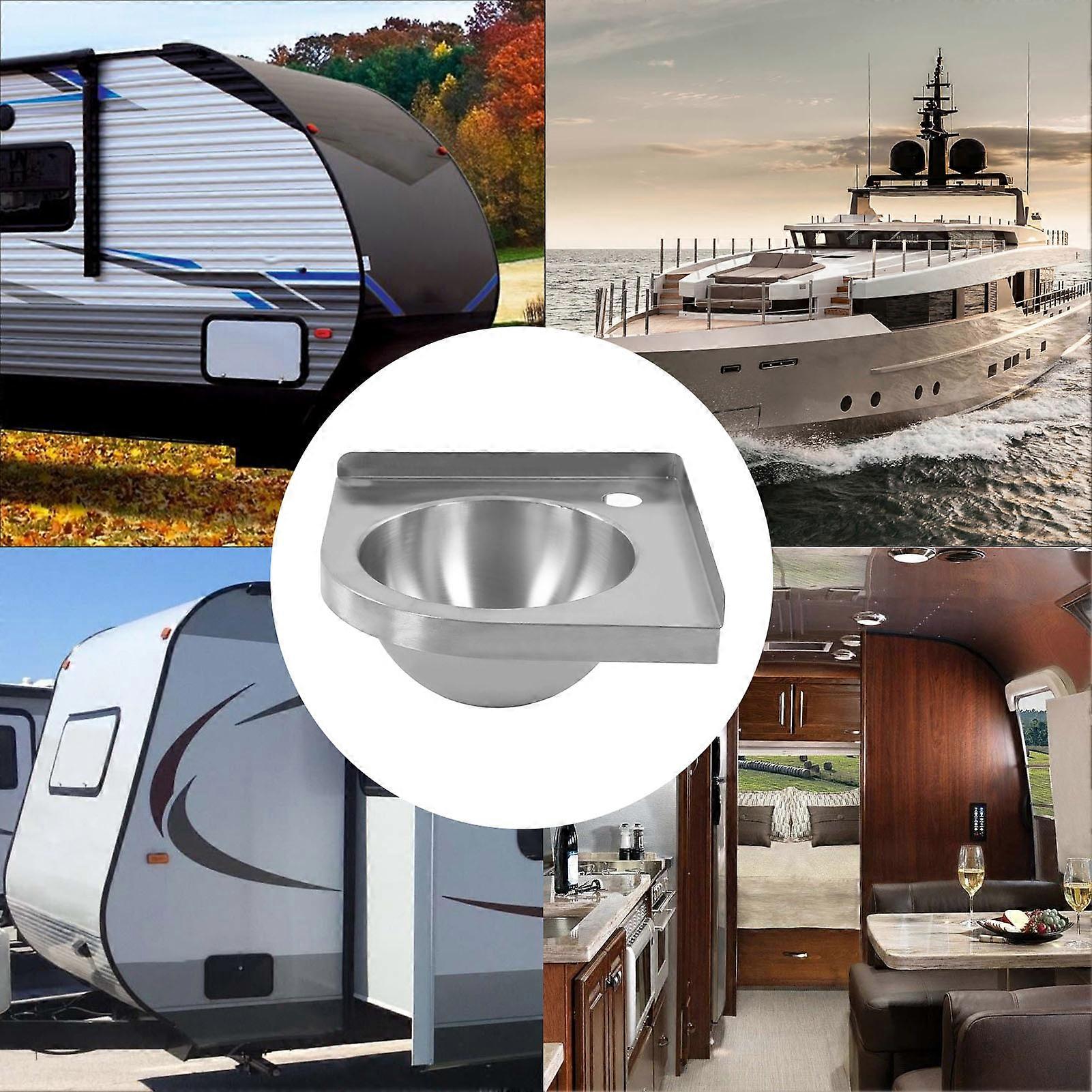 Corner Triangle Basin Sink Brushed Finish Kitchen Bathroom Hand Wash ...