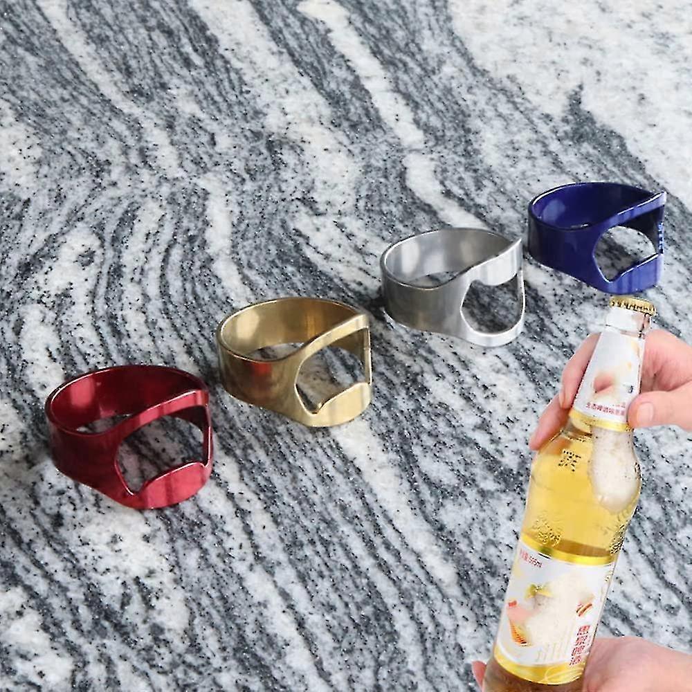 Pack Of 5 Stainless Steel Beer Opener Ring, 22 Mm Portable Finger Ring ...