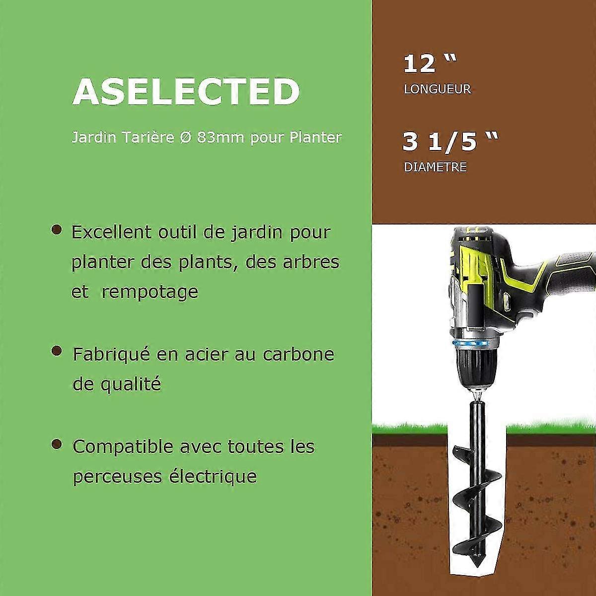 Auger Bit For Drill,garden Auger 80mm + Gloves,for Electric Drill ...