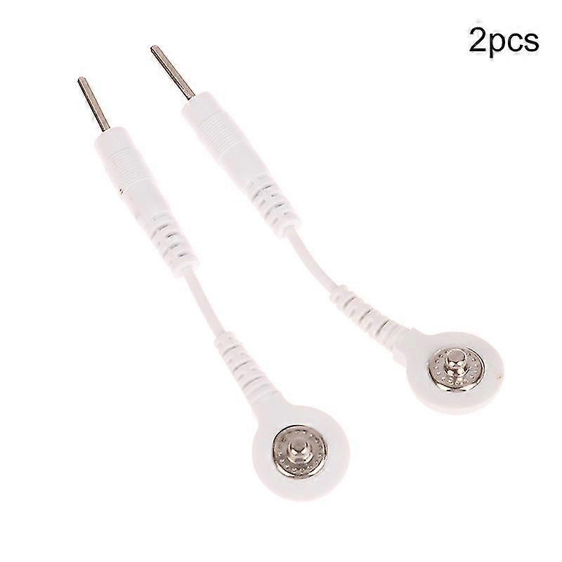 2pcs Electrode Lead Wires Pin-to-snap Adapter Cables Plug W/ Tens 2 To ...