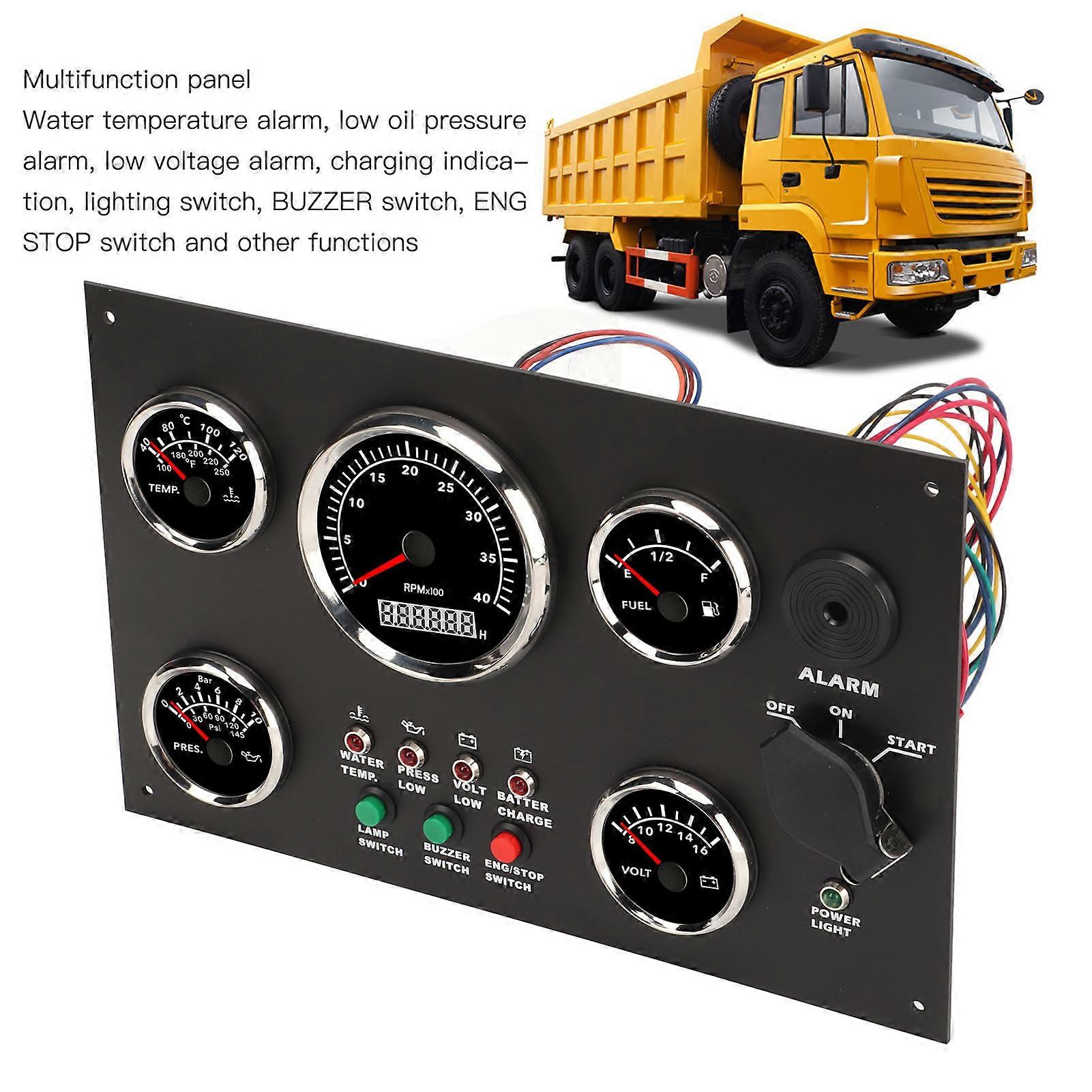 Boat Instrument Panel Tachometer Fuel Level Water Temperature Oil ...