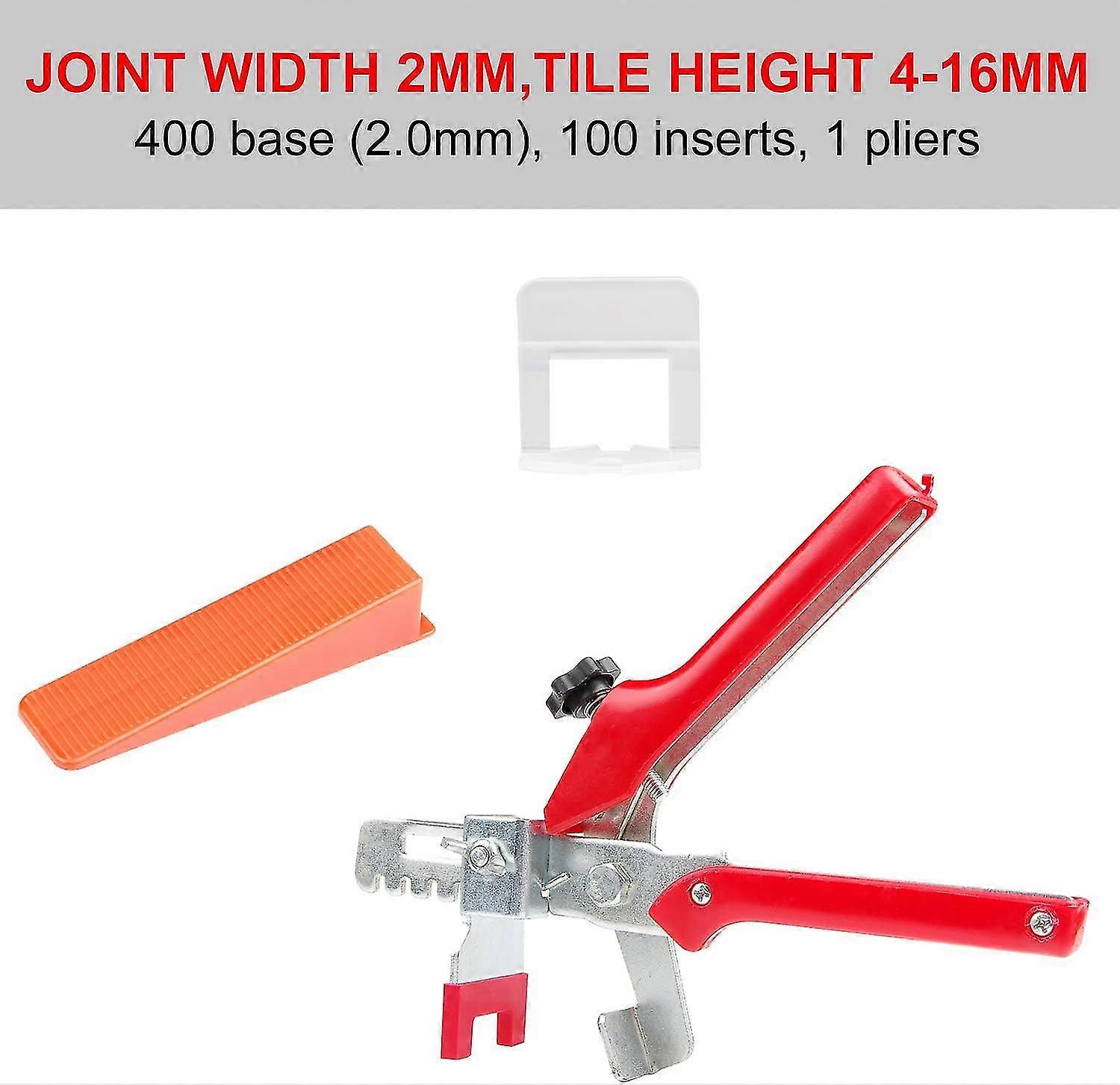 Tile Leveling System With 1 Clamp 400 Self-leveling Spacer 2mm 100 ...