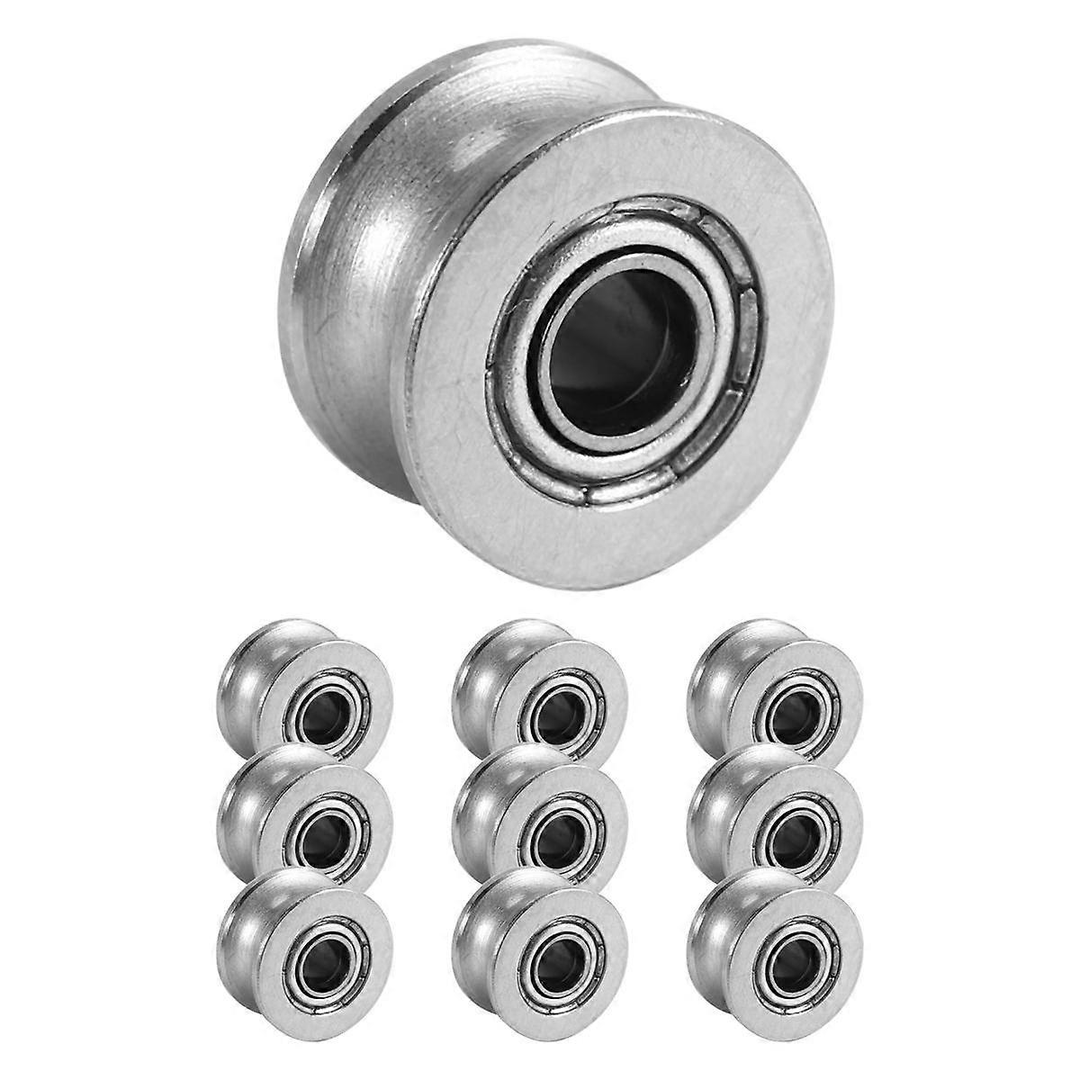 10pcs U Groove Bearing U624ZZ Carbon Steel V Groove Ball Bearing Pulley ...