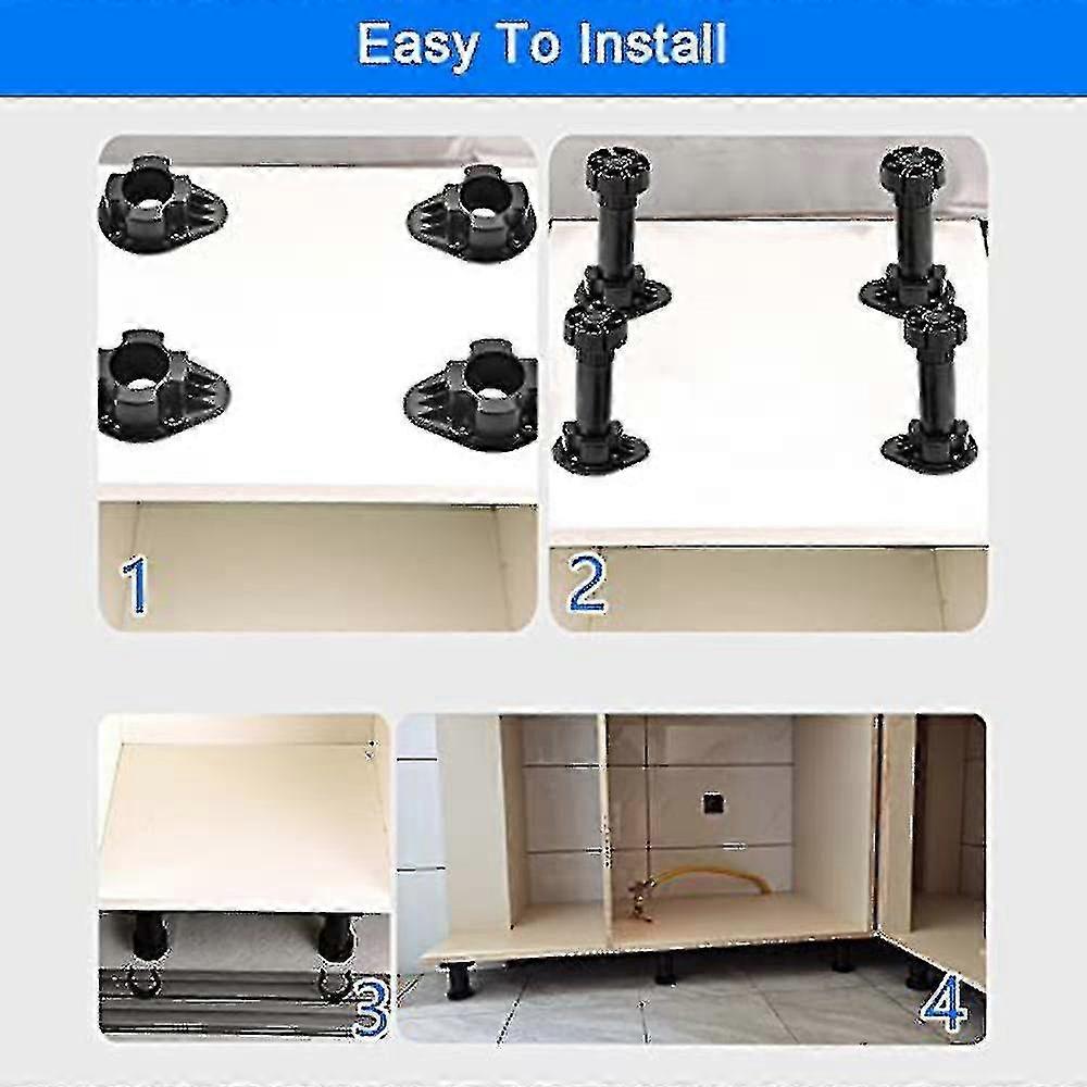 20pcs Furniture Feet Adjustable Cupboard Foot Leg Unit Cabinet Legs ...