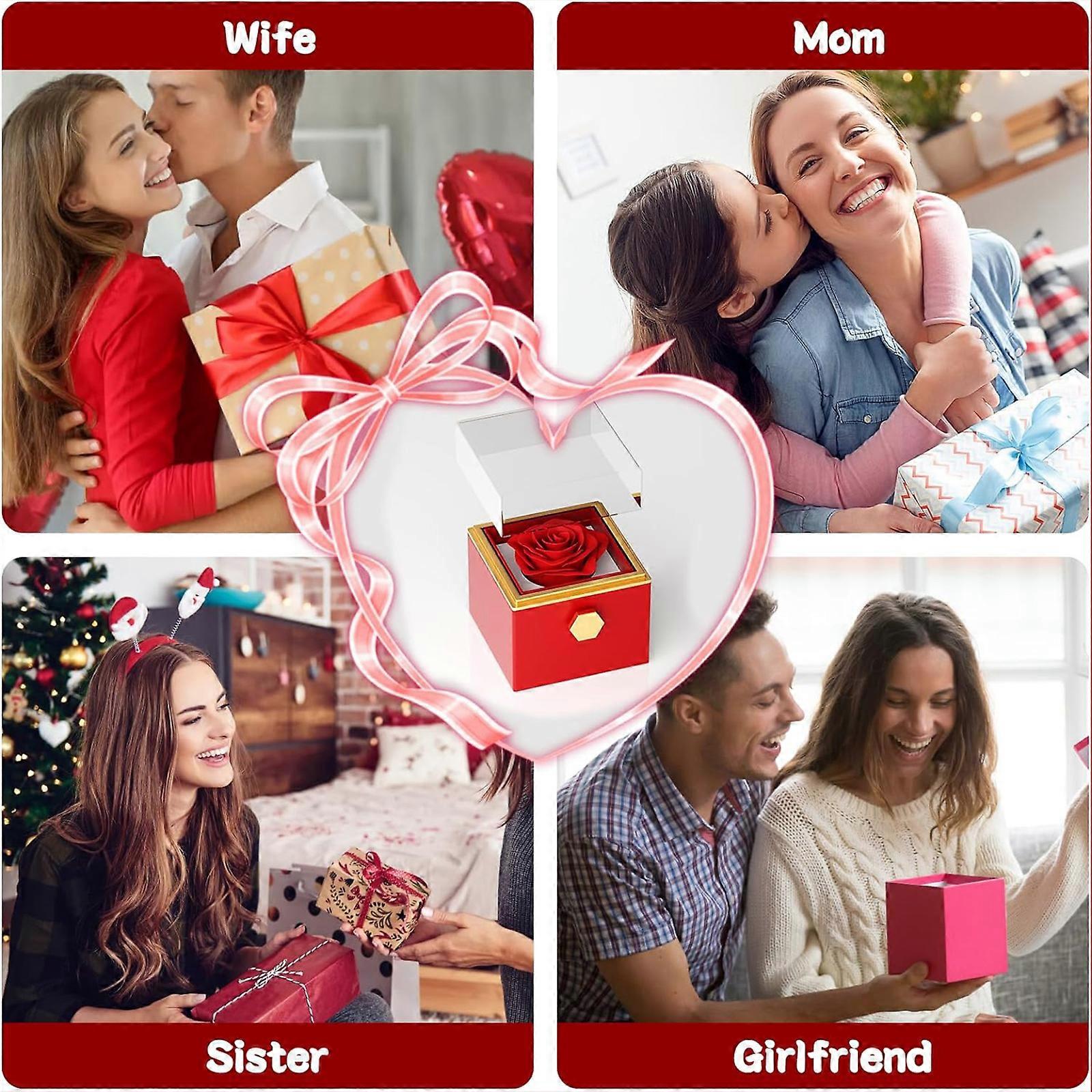 Magic Preserved Red Real Rose, Flippable Preserved Flower Box, Eternal ...