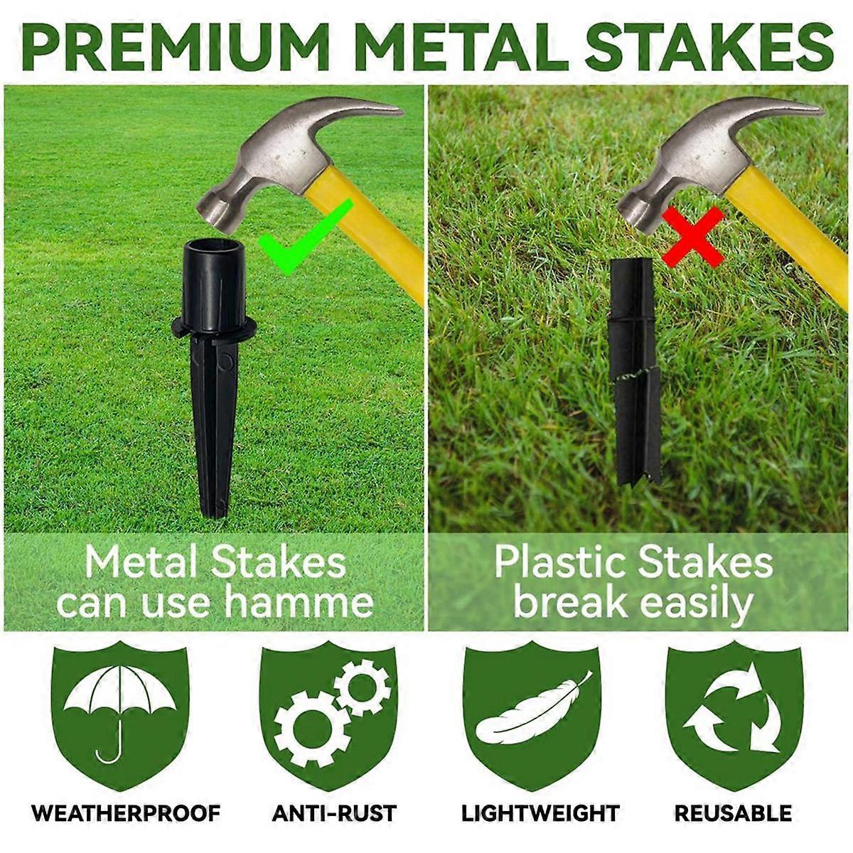 10 Pack Metal Replacement Stakes for Solar Lights Outdoor,Solar Pathway ...