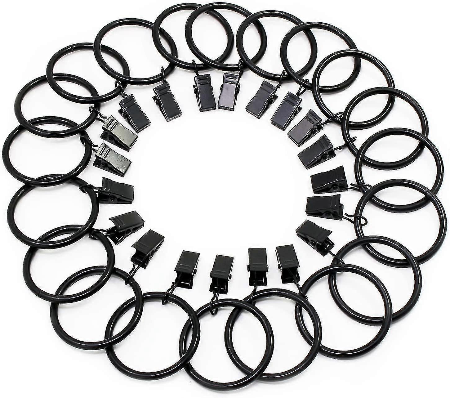 20pcs Rustproof Curtain Rings With Clamps Metal Curtain Clips Hook ...