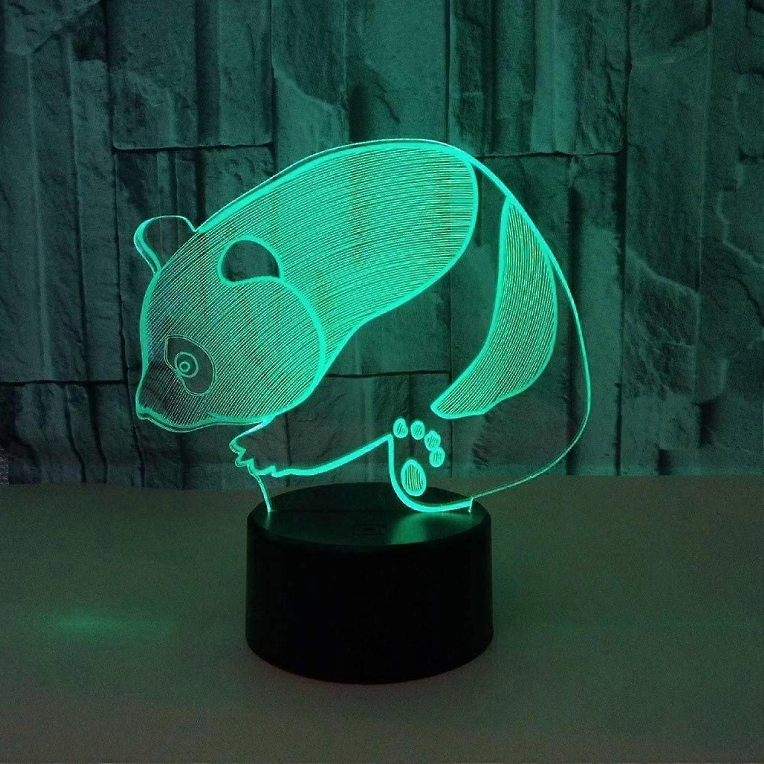 JUSTUP 3D Illusion Lamp LED Panda Night Light Animal Toys 7 Color ...
