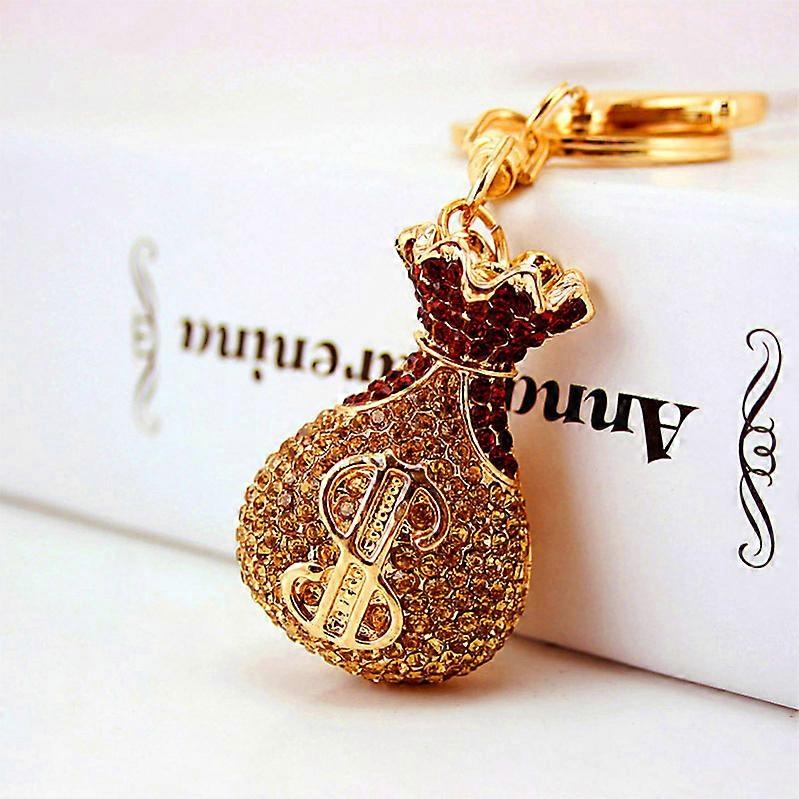 Dollar Symbol Shape Keychain Keyring Sparkling Crystal Rhinestones Key ...
