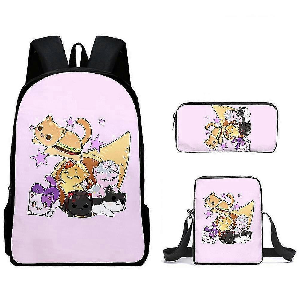 3pcs Aphmau Backpack 3d Printed Graffiti Backpack Set School Bag ...