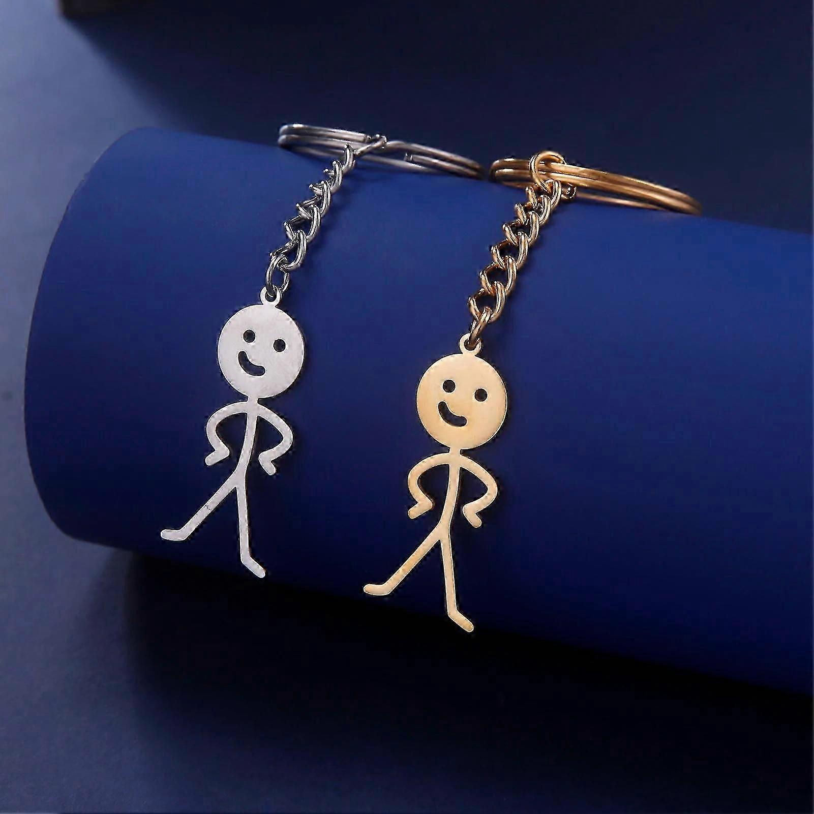 Fishhook Funny Fuxk You Middle Finger Stickman Keychain School Bag Car ...