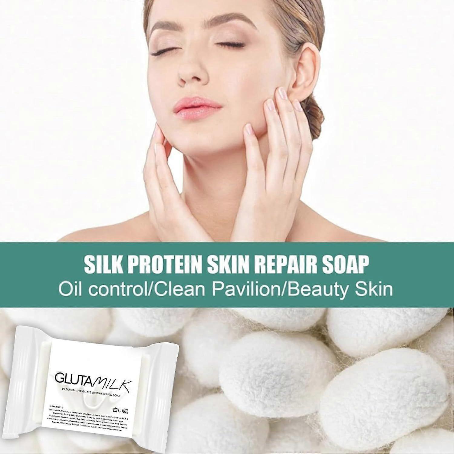 Gluta Milk Soap, Gluta Milk Bar Soap, Collagen Milk Soap, for Firm & Brightening Skin, Deep ...