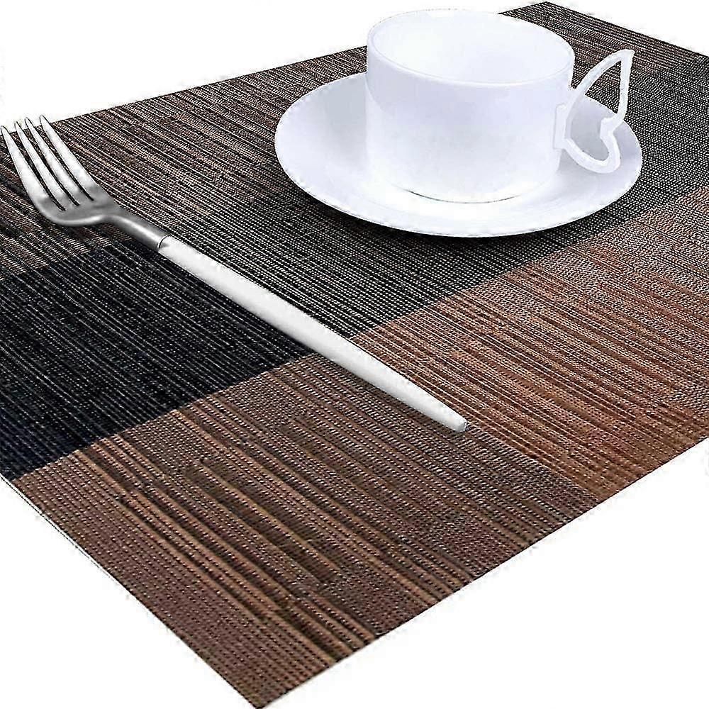 Placemat, 8 Woven Vinyl Placemats Per Group, Bamboo PVC Insulation Mat ...