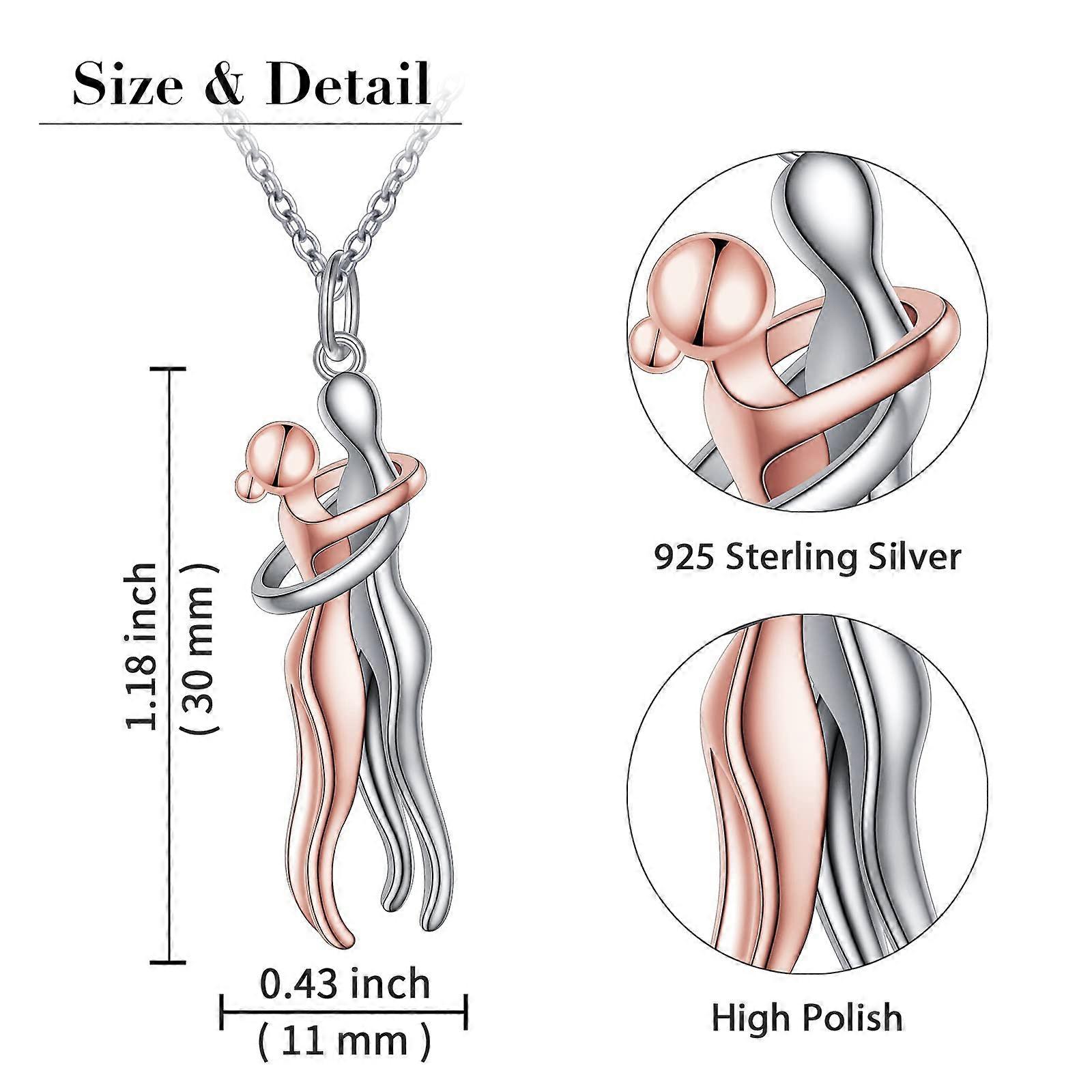 Hug Couple Necklace S925 Sterling Silver Hugging Necklace Beloved ...