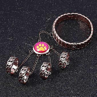 Animation Ladybug Reddy Girl Ring Bracelet Set Cat Claw And Dog Claw ...