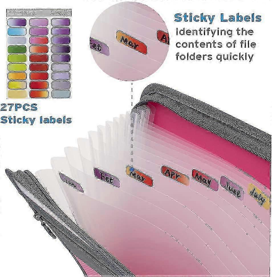 2025 13 Pocket Expanding File Folder With Sticky Labels, Accordion File ...