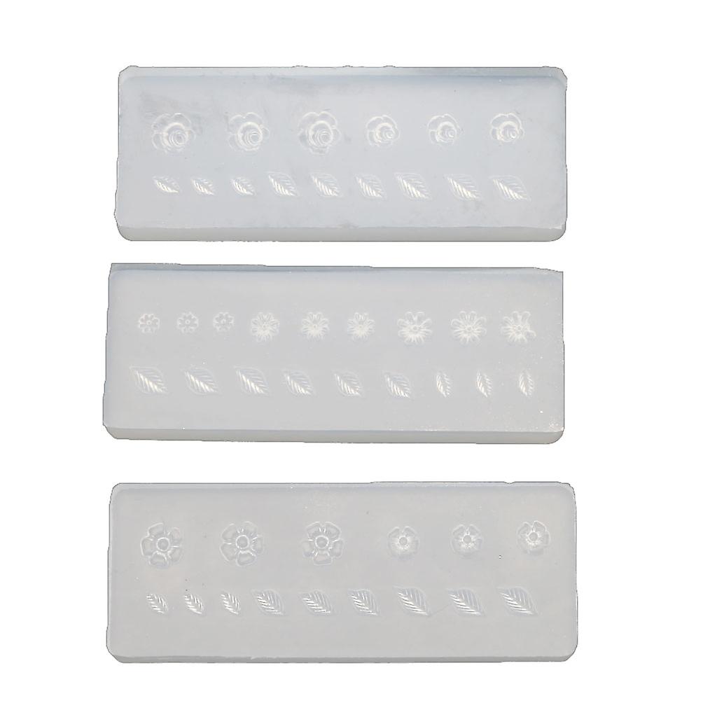 3 Pieces Flower 3D Acrylic Nail Mold Flowers Nail Art Mold DIY Design ...