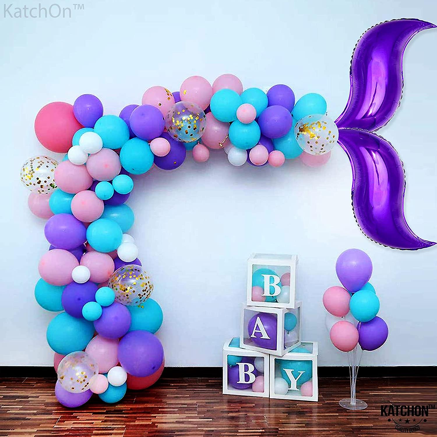 Big, 25 Inch Purple Mermaid Tail Balloon - Pack of 6 | Mermaid Tail ...