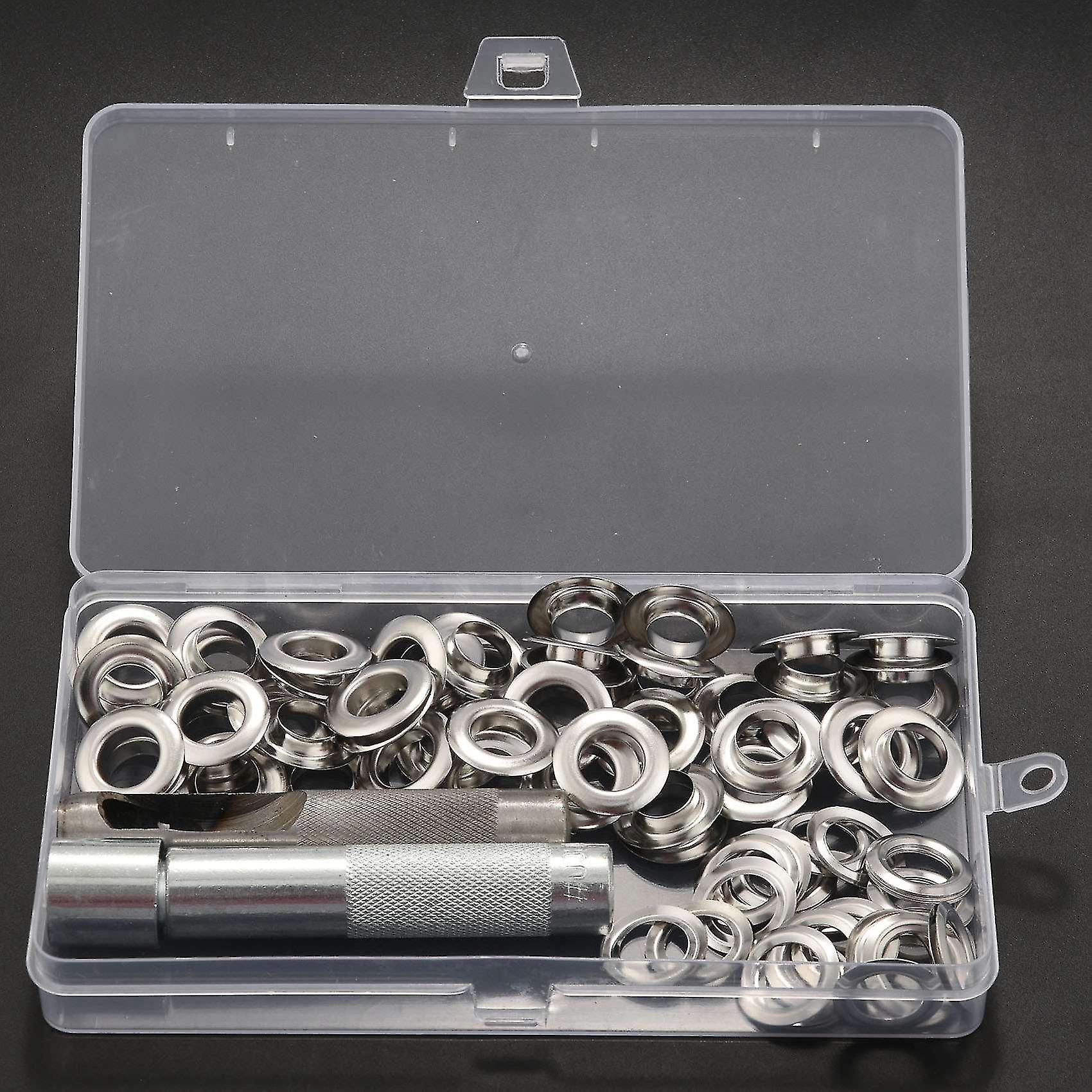 100pcs Punch Grommets And Tarpaulin Awning Tent Tarp Repair Kit Hole ...