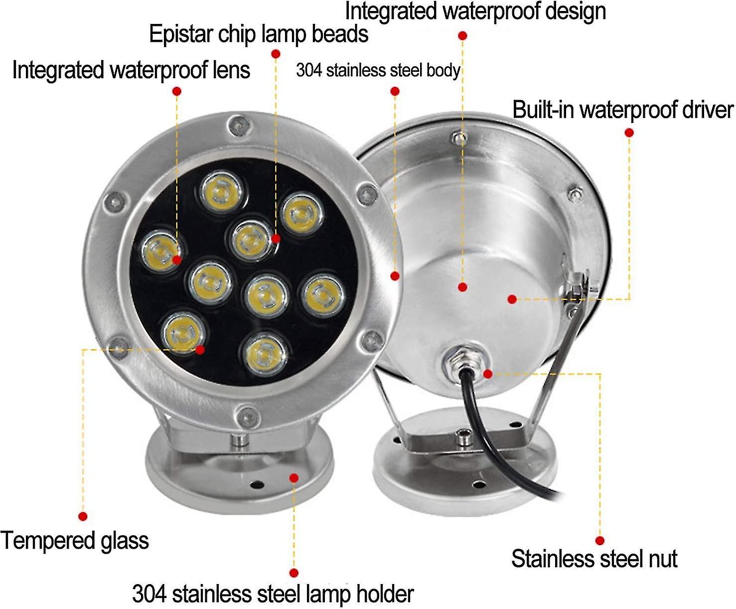 Led Swimming Pool Spotlight 12v Ip68 Waterproof Swimming Pool Spotlight ...