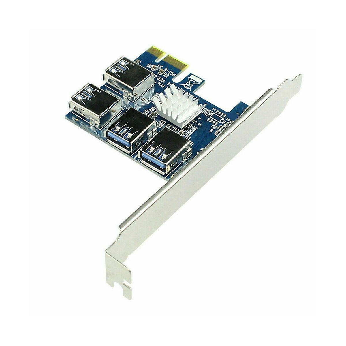 Pcie Pci-e Pci Express Riser Card 1x To 16x 1 To 4 Usb 3.0 Slot ...
