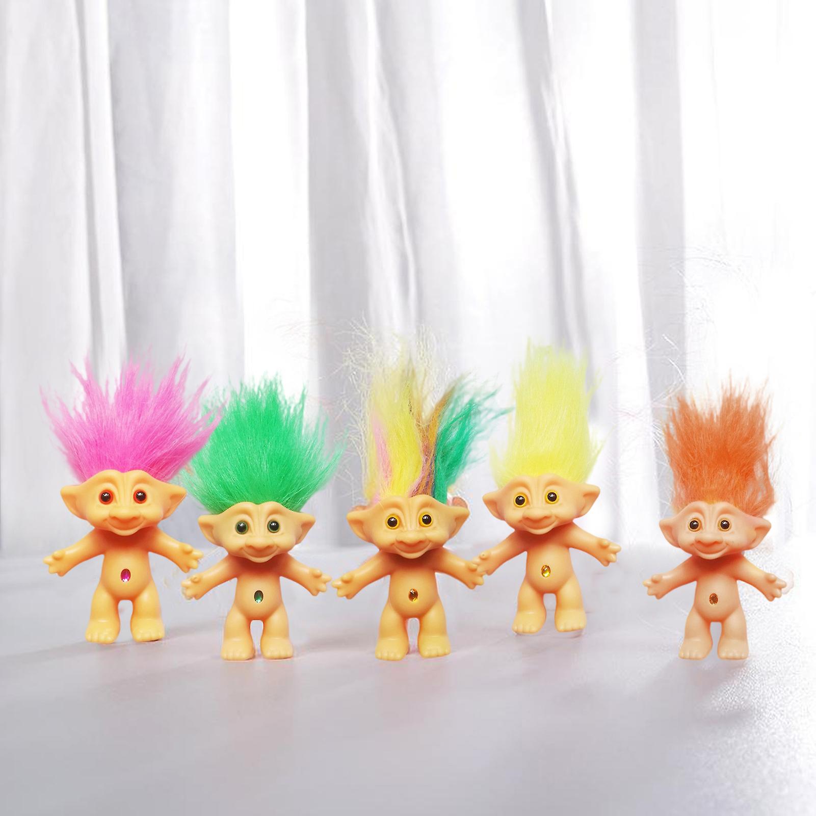 10cm Troll Doll Model Colored Long Hair Dam Doll Miniature Figurine ...