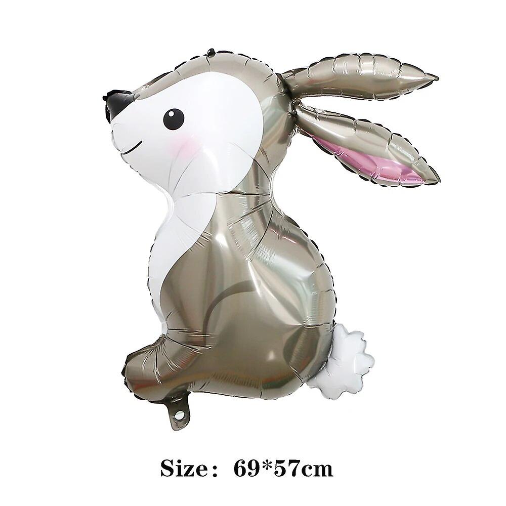 Rabbit Theme Foil Balloon Cartoon Animal Long Ears Bunny Helium Ballon ...